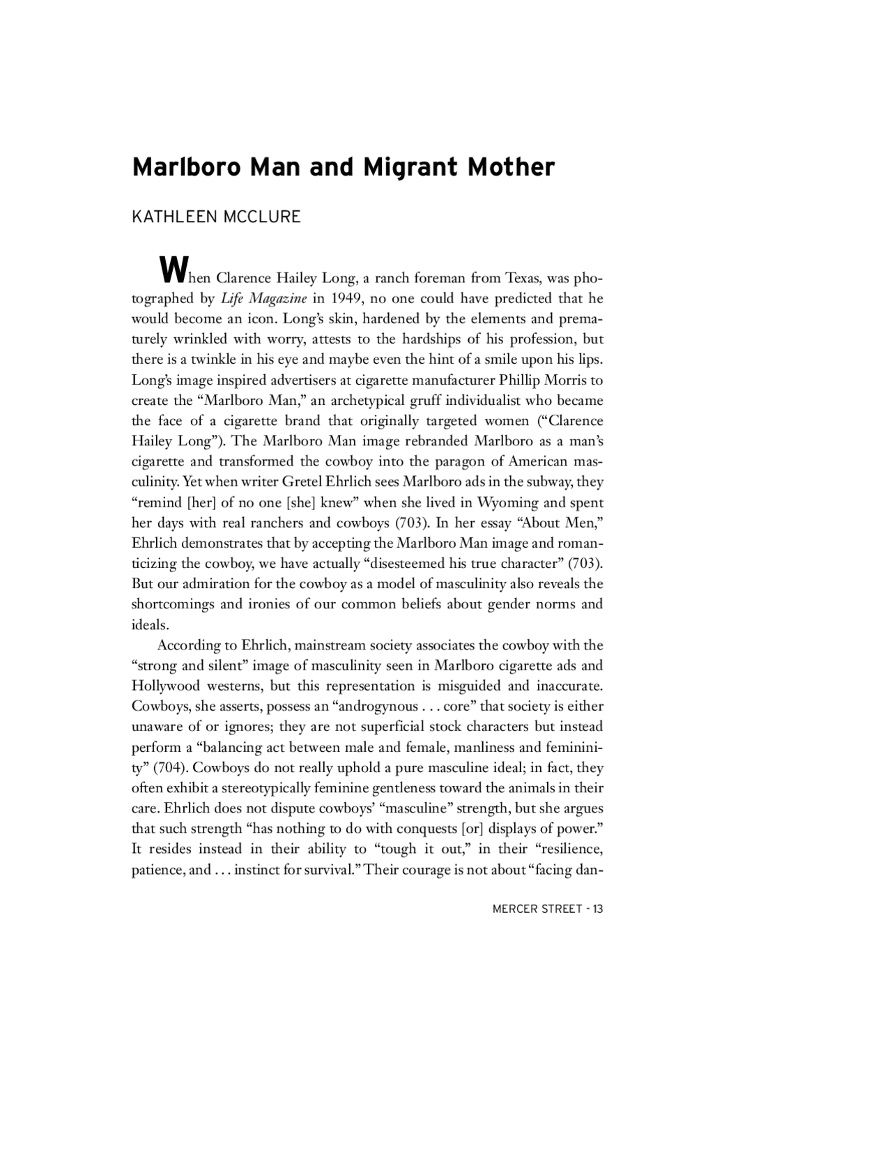 Marlboro Man And Migrant Mother Lecture Notes English Language Docsity