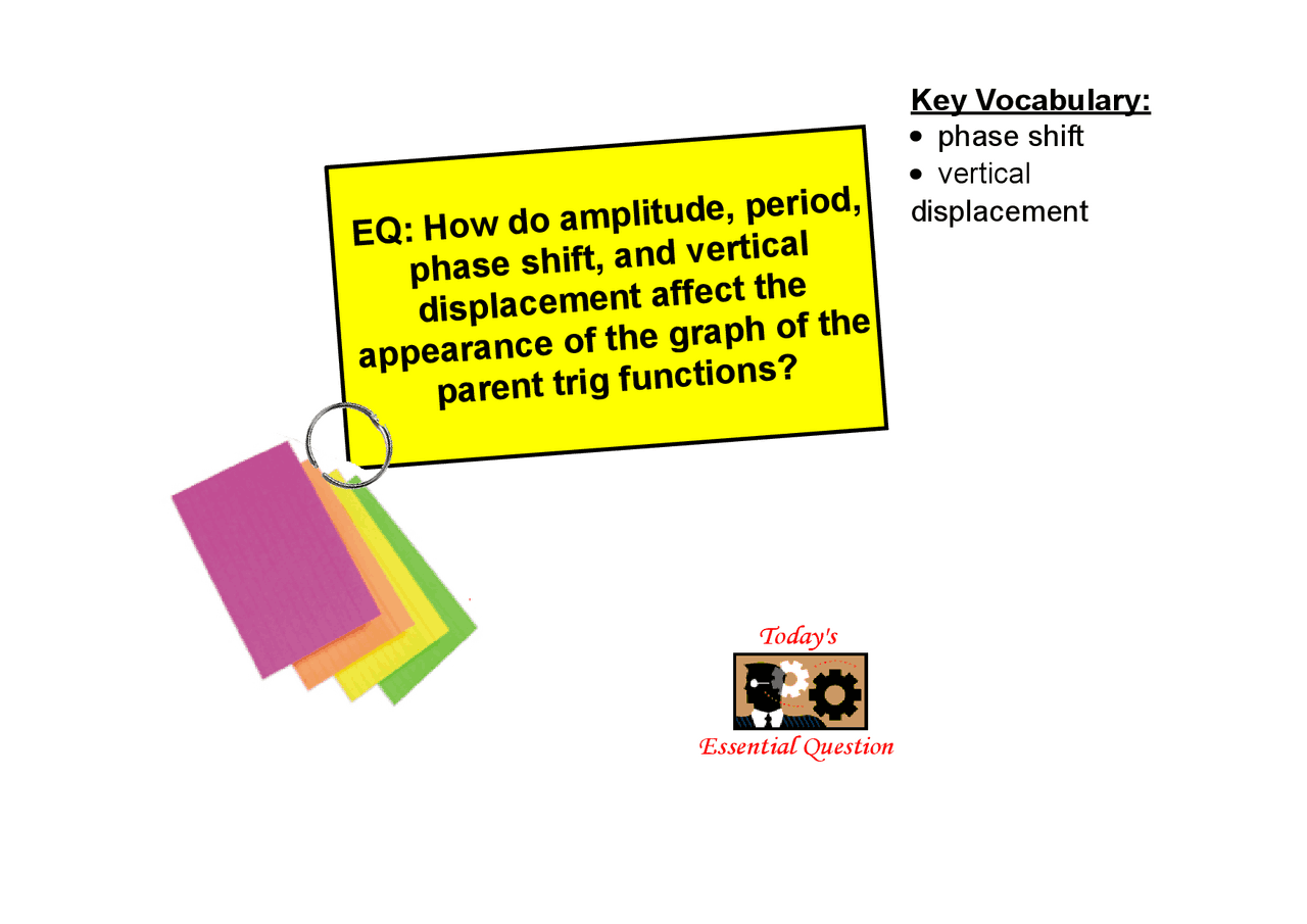 Phase shift • vertical | Study notes Pre-Calculus | Docsity
