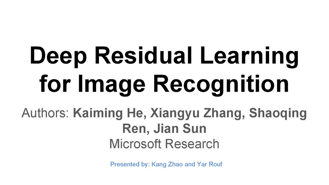 Deep Residual Learning for Image Recognition | Study notes Design | Docsity