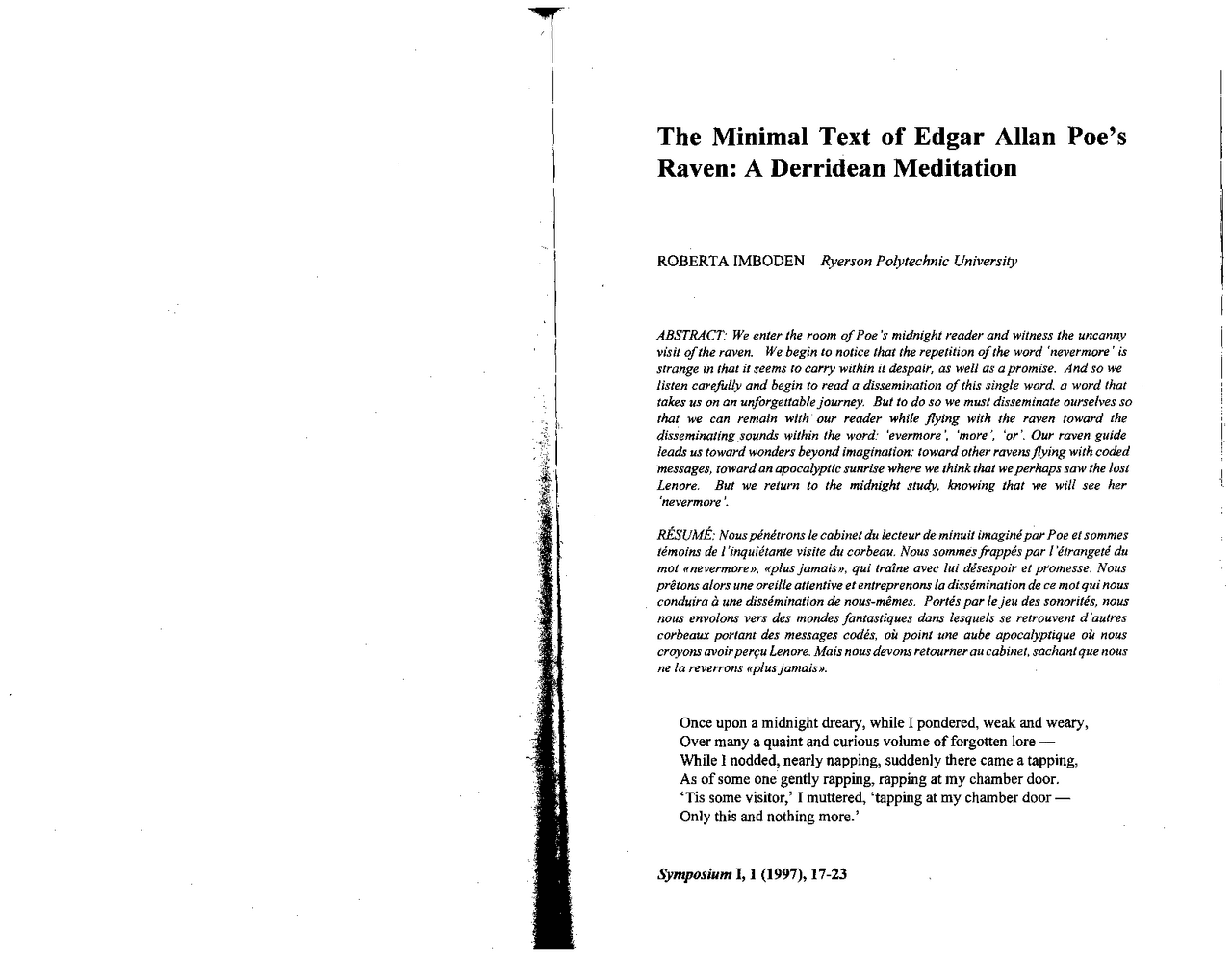 The Minimal Text of Edgar Allan Poe's Raven | Exercises English ...