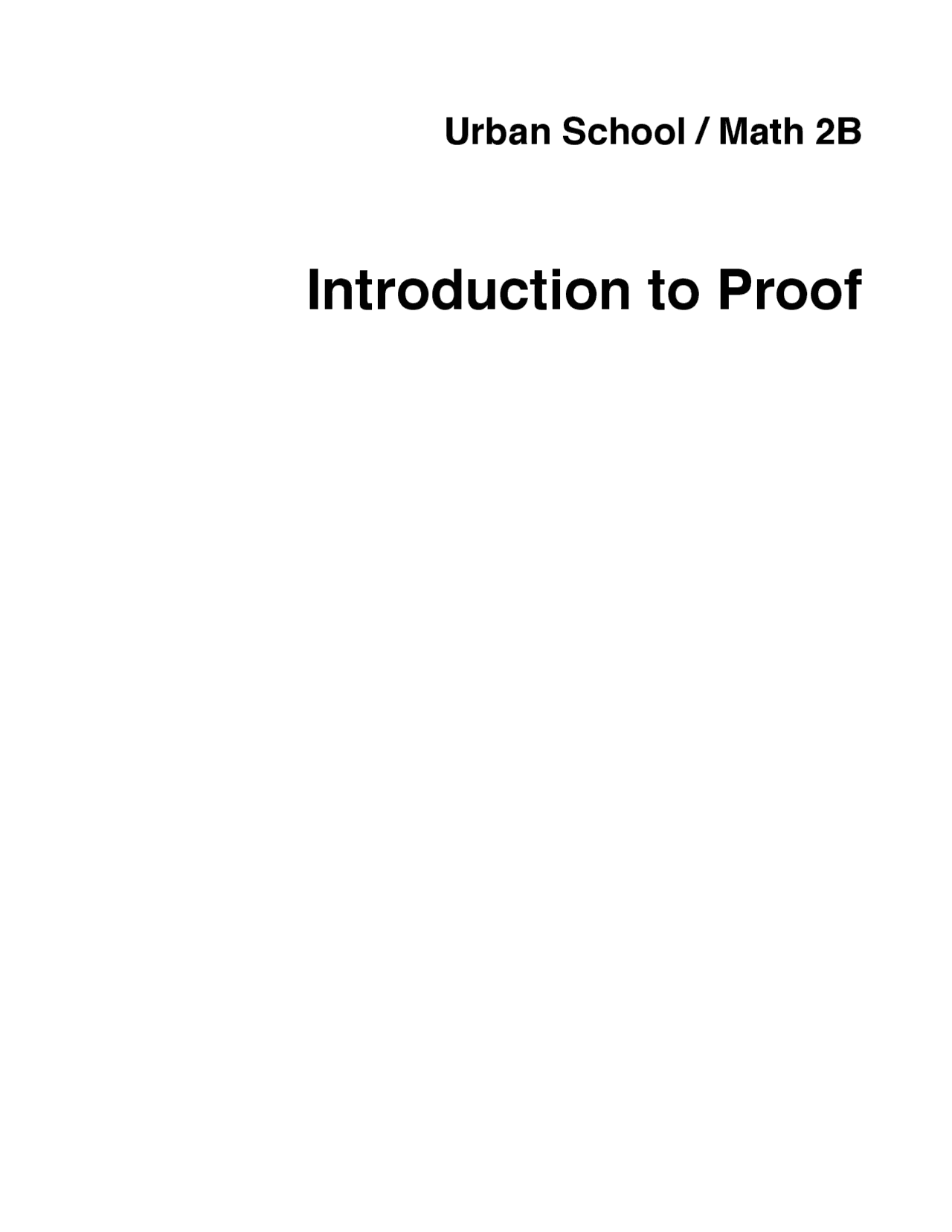 Introduction to Proof: A Guide for Math Students | Exams Algebra | Docsity