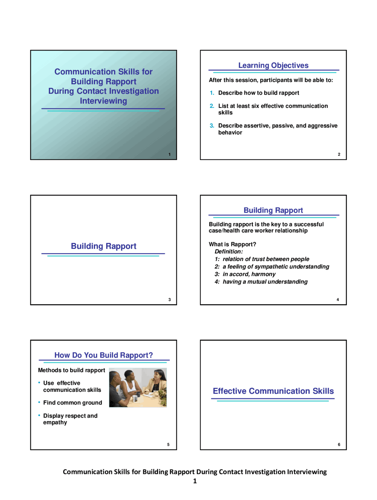 Communication Skills for Building Rapport During Contact ...