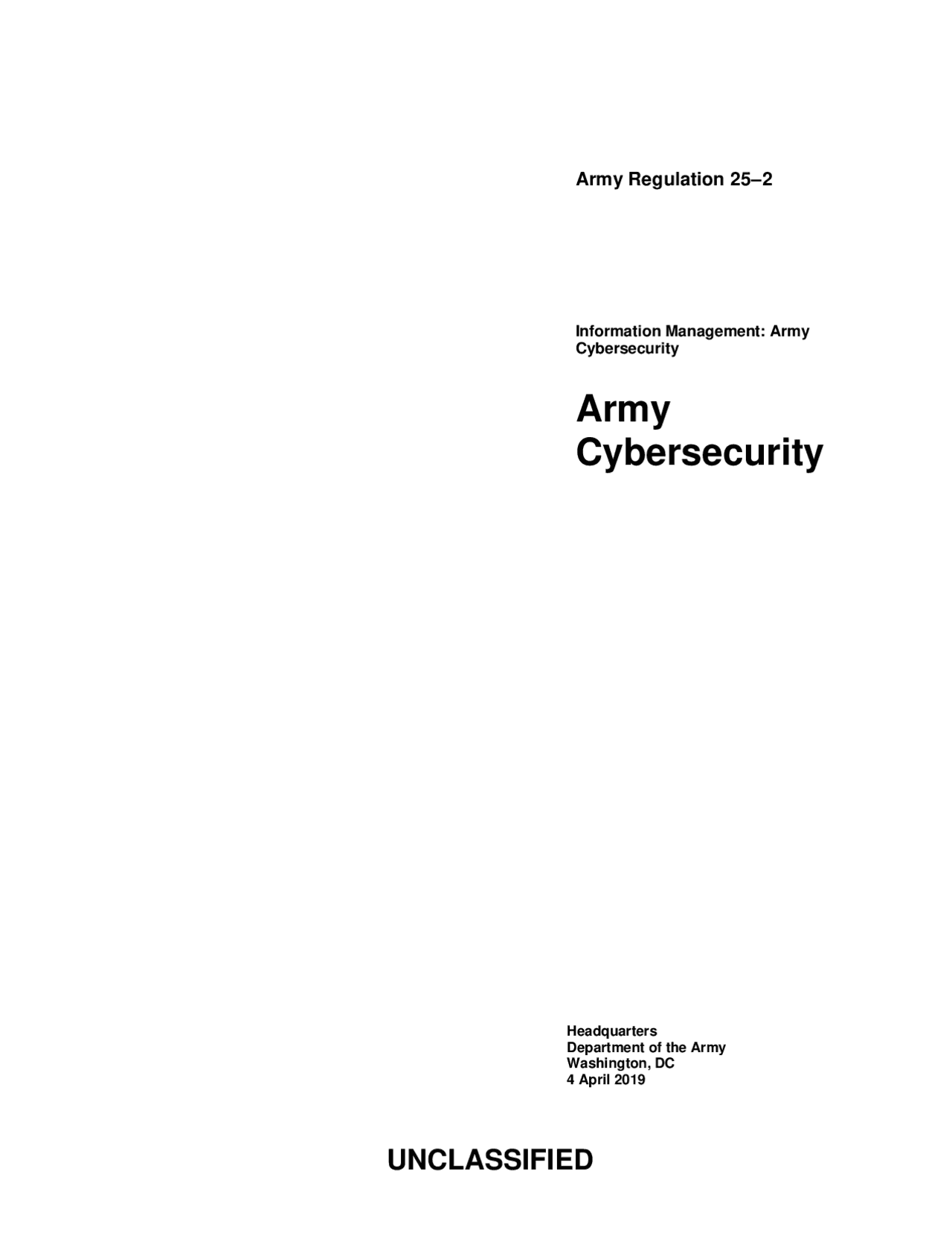Army Cybersecurity Lecture Notes Information Systems Docsity