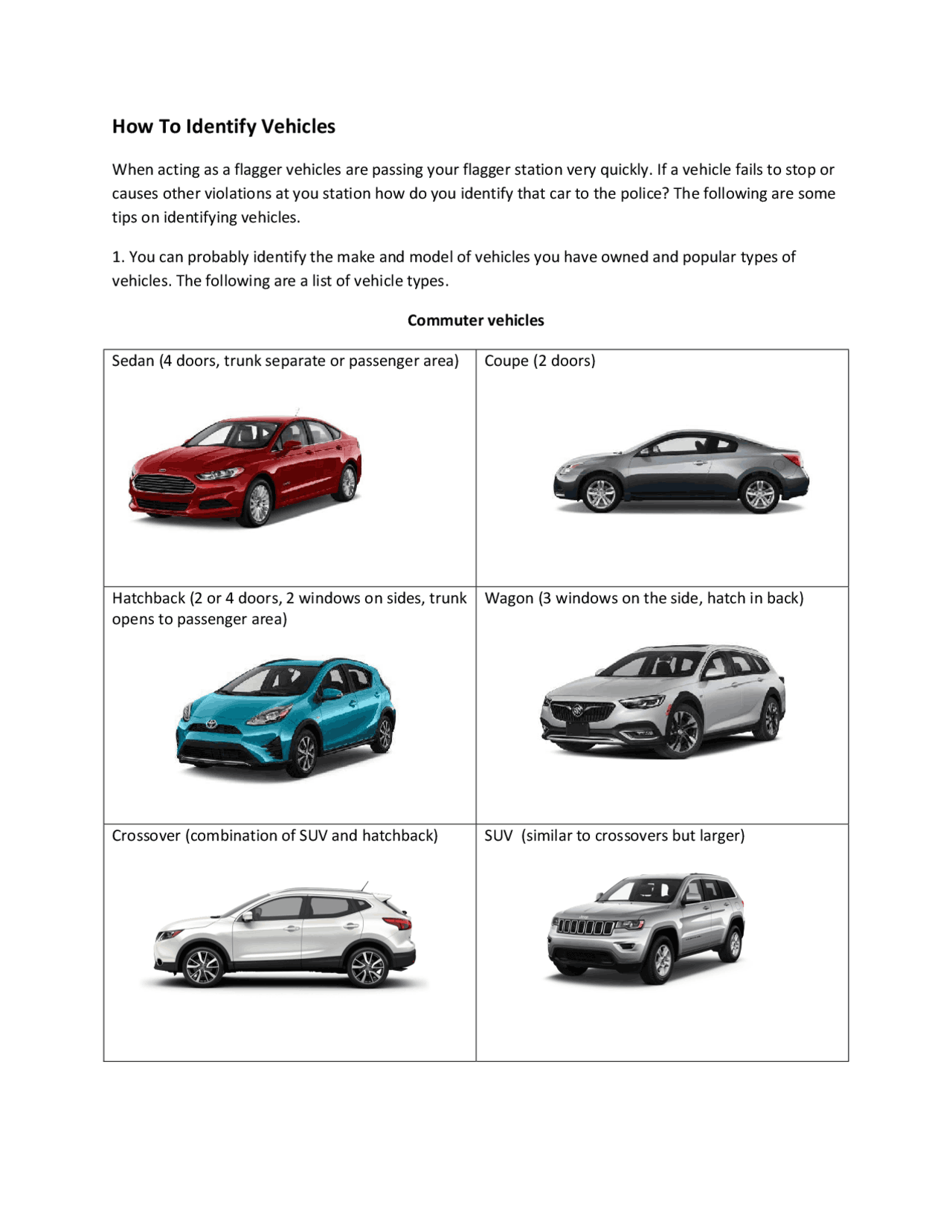 How To Identify Vehicles | Slides Acting | Docsity