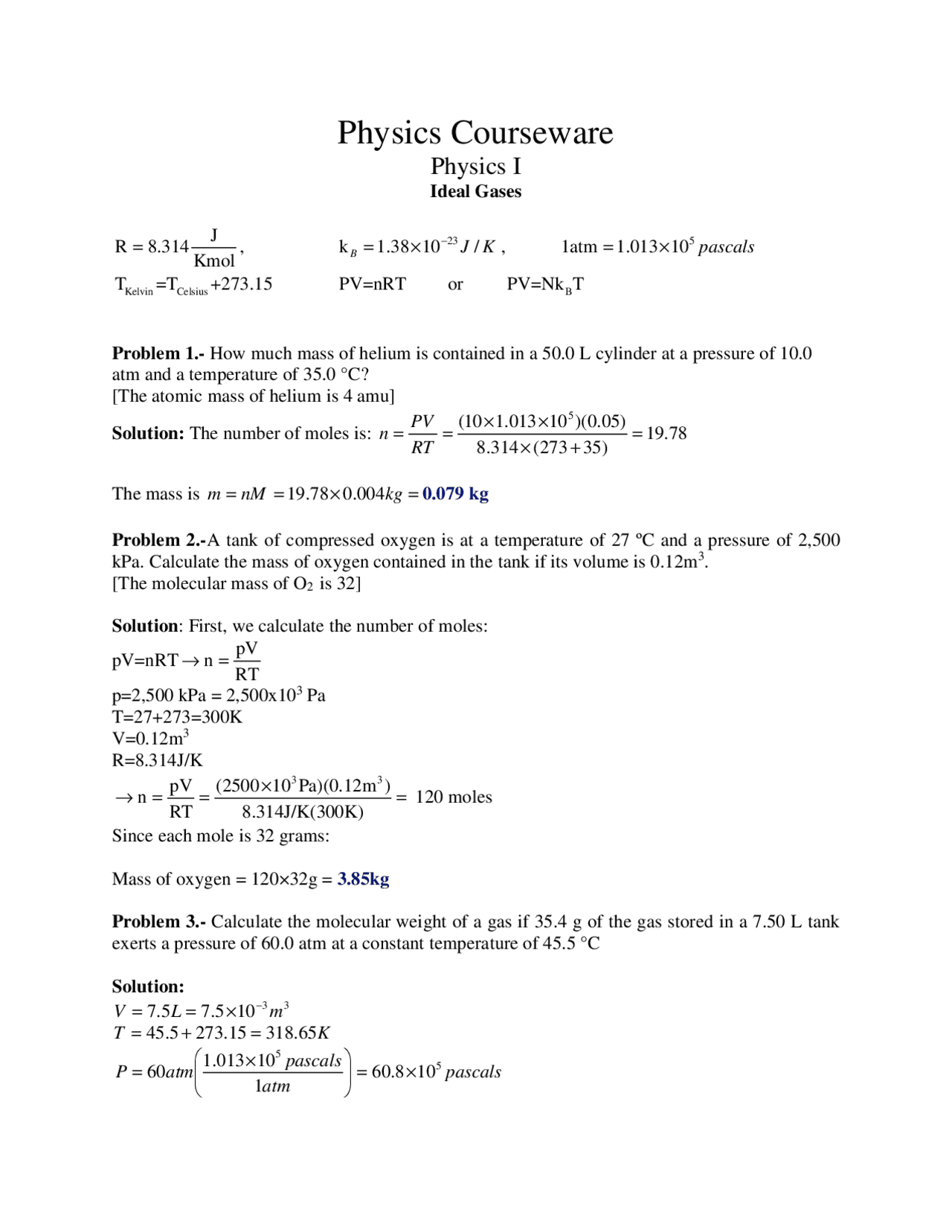 Ap10_idealgasess.pdf | Lecture notes Physics | Docsity