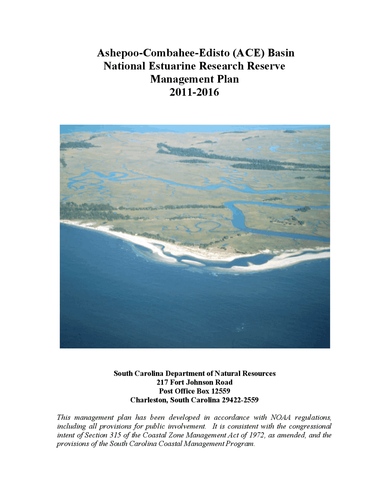 Ashepoo-Combahee-Edisto (ACE) Basin National Estuarine ... | Study ...
