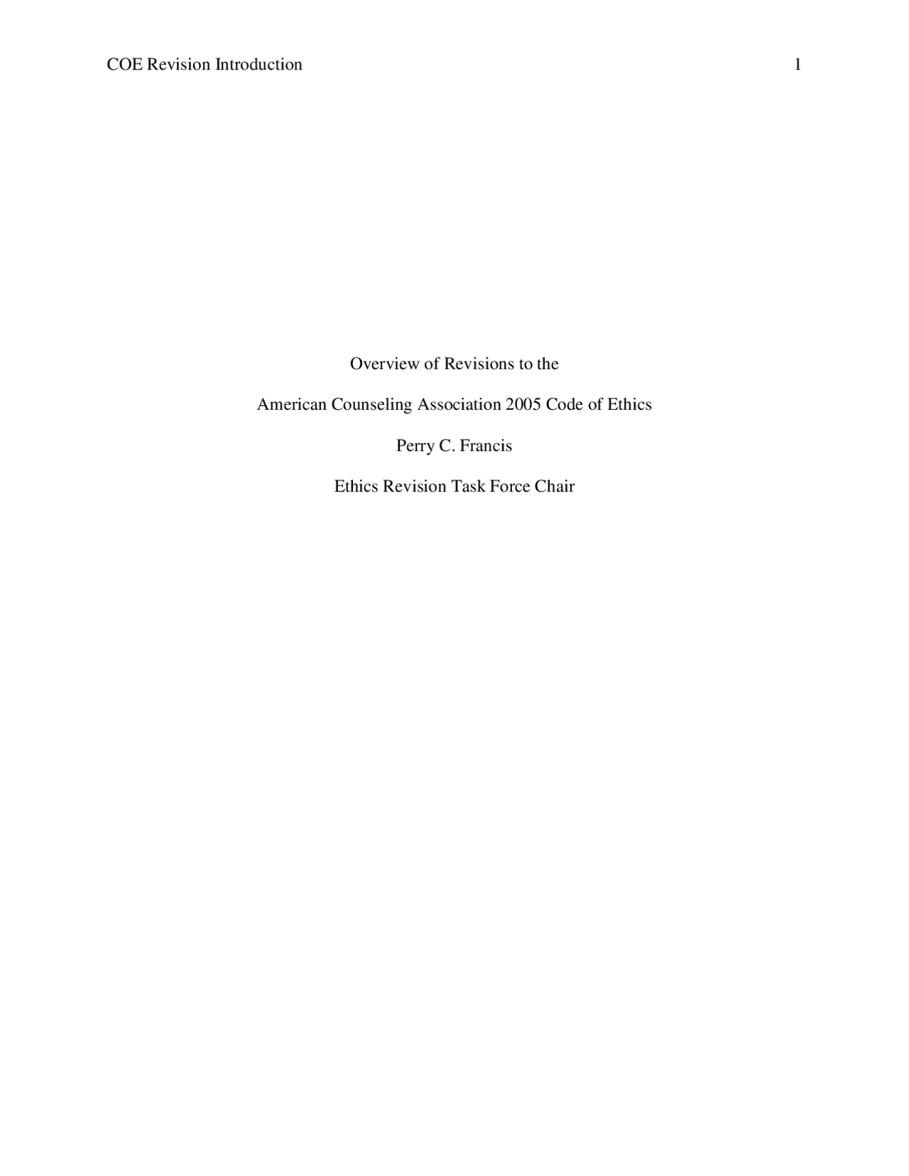 Coe Revision Introduction 1 Overview Of Revisions To The Lecture