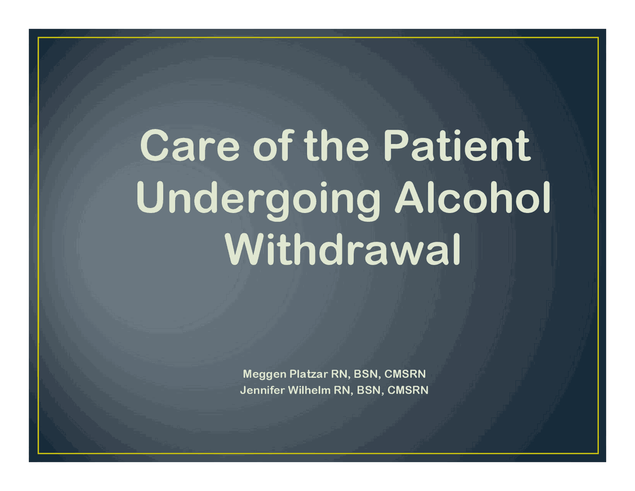 Care of the Patient Undergoing Alcohol Withdrawal | Exams Nursing | Docsity