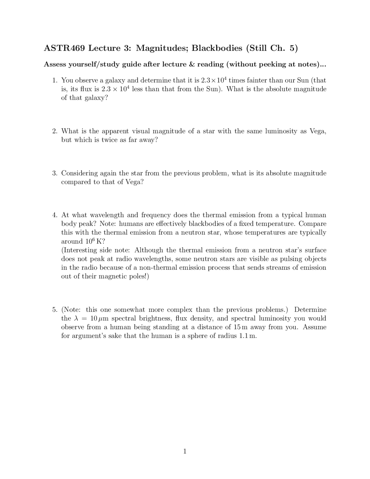 ASTR469 Lecture 3: Magnitudes; Blackbodies (Still Ch. 5) | Schemes and ...