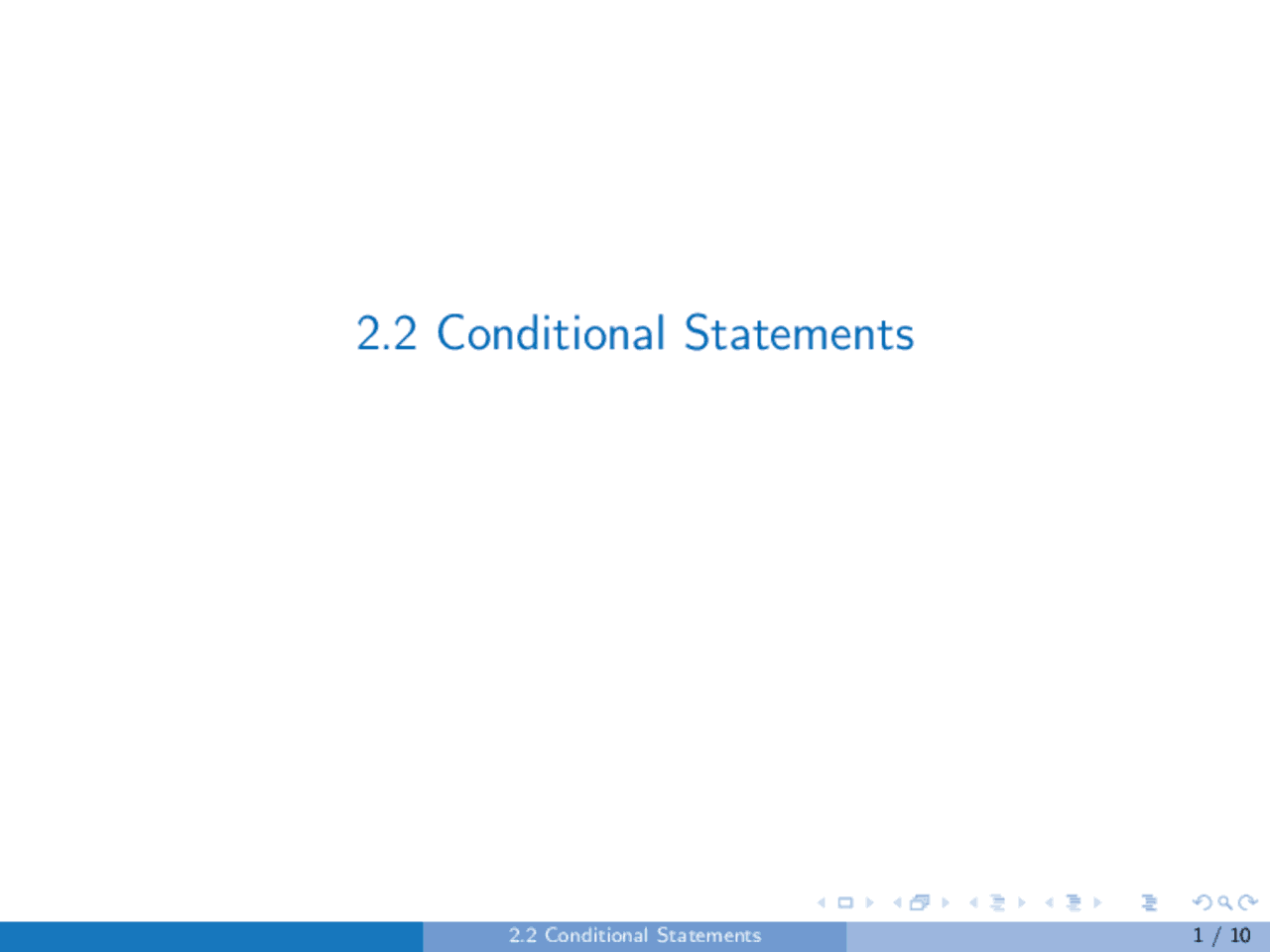 2.2 Conditional Statements | Exams Computer Programming | Docsity