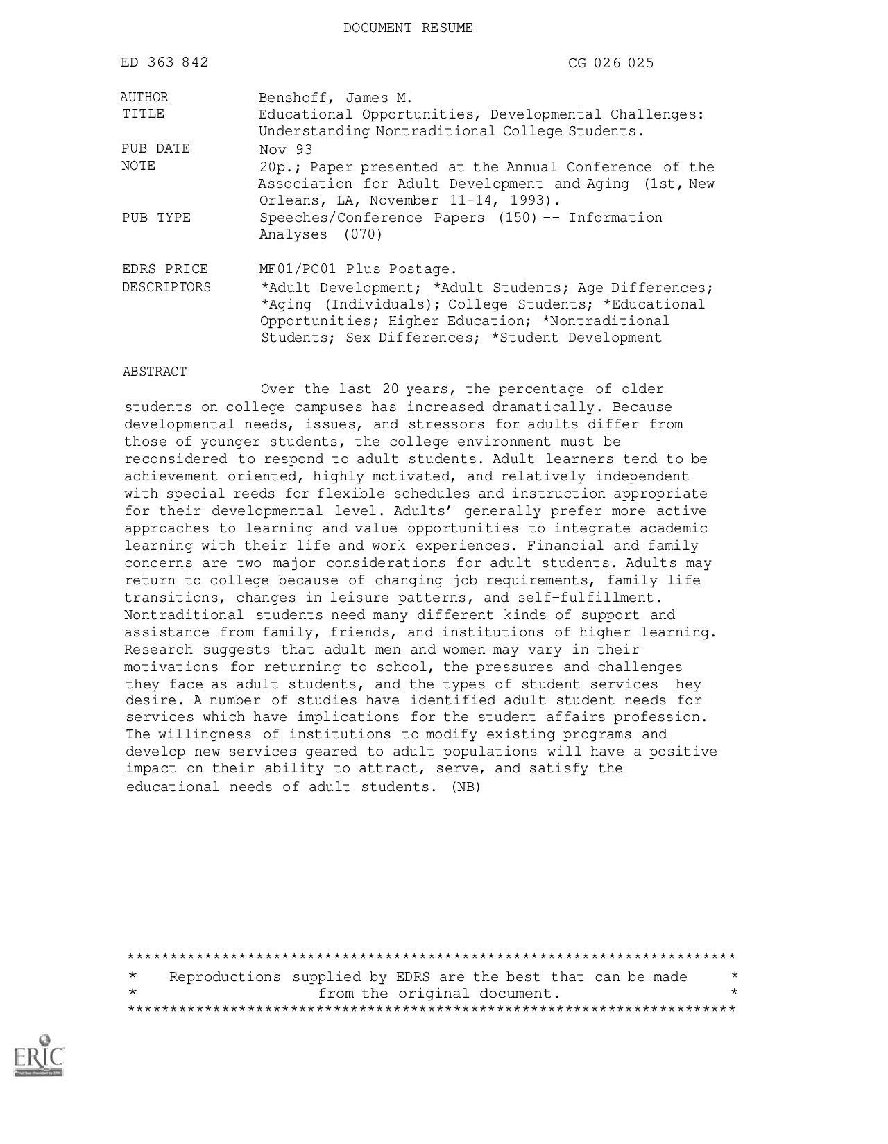 Understanding Nontraditional College Students. | Study notes Finance ...