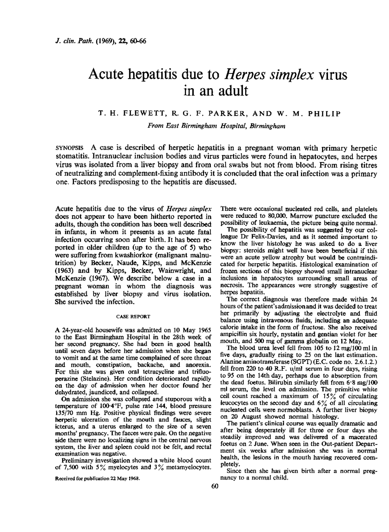 Acute hepatitis due to Herpes simplex virus in an adult | Exams ...