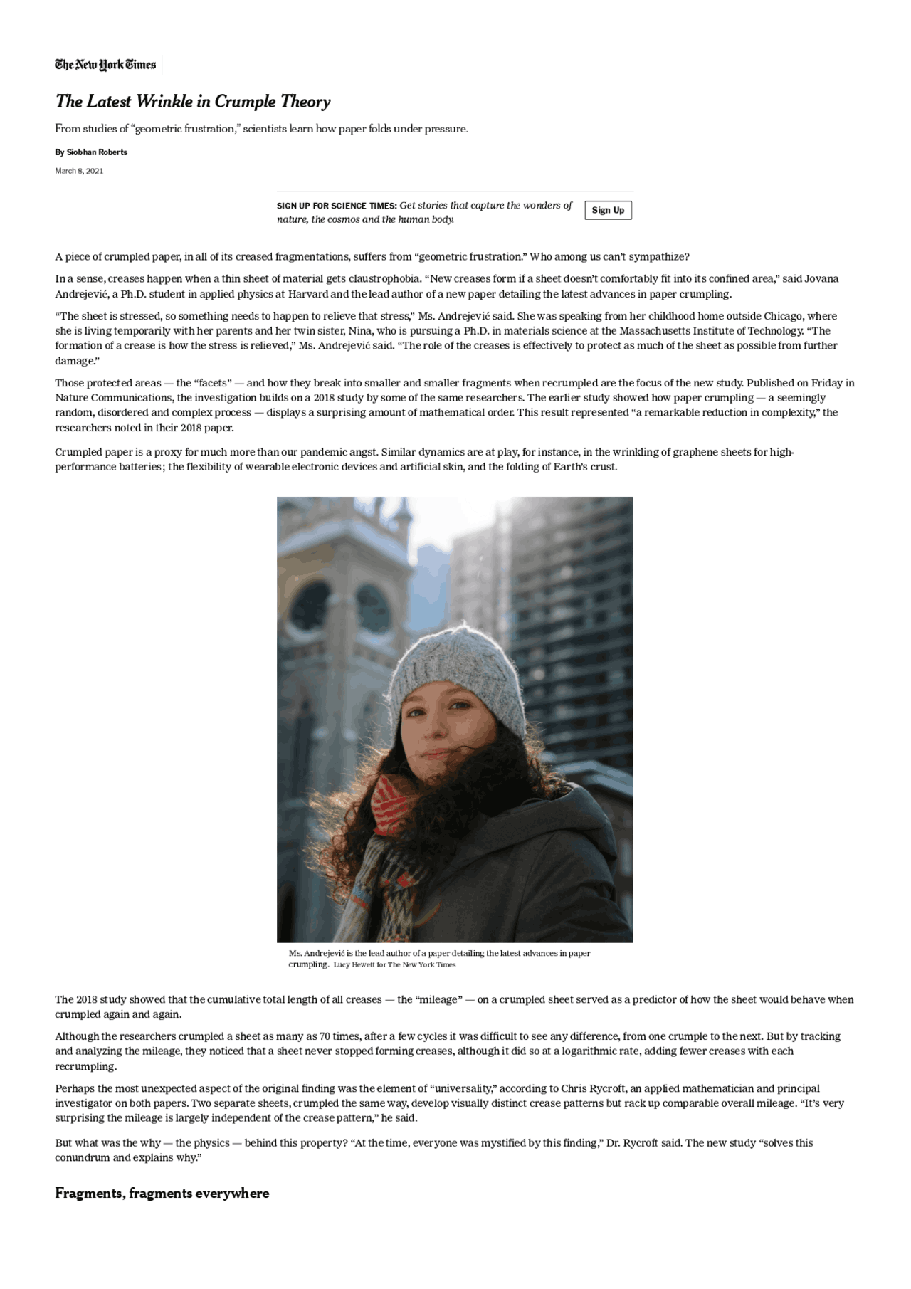 The-Latest-Wrinkle-in-Crumple-Theory-The-New-York-Times.pdf | Exercises ...