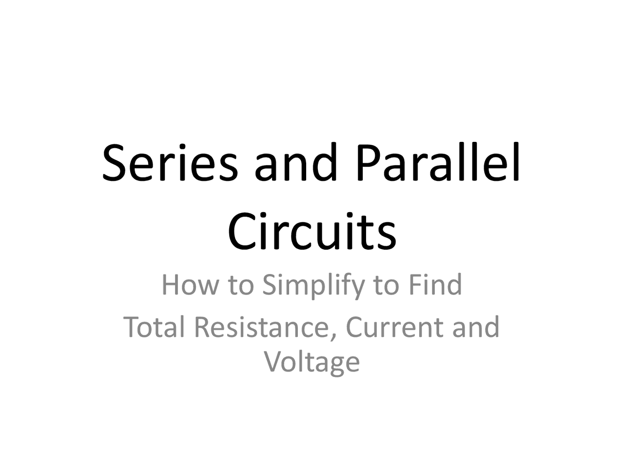 Series And Parallel Circuits Summaries Circuit Theory Docsity