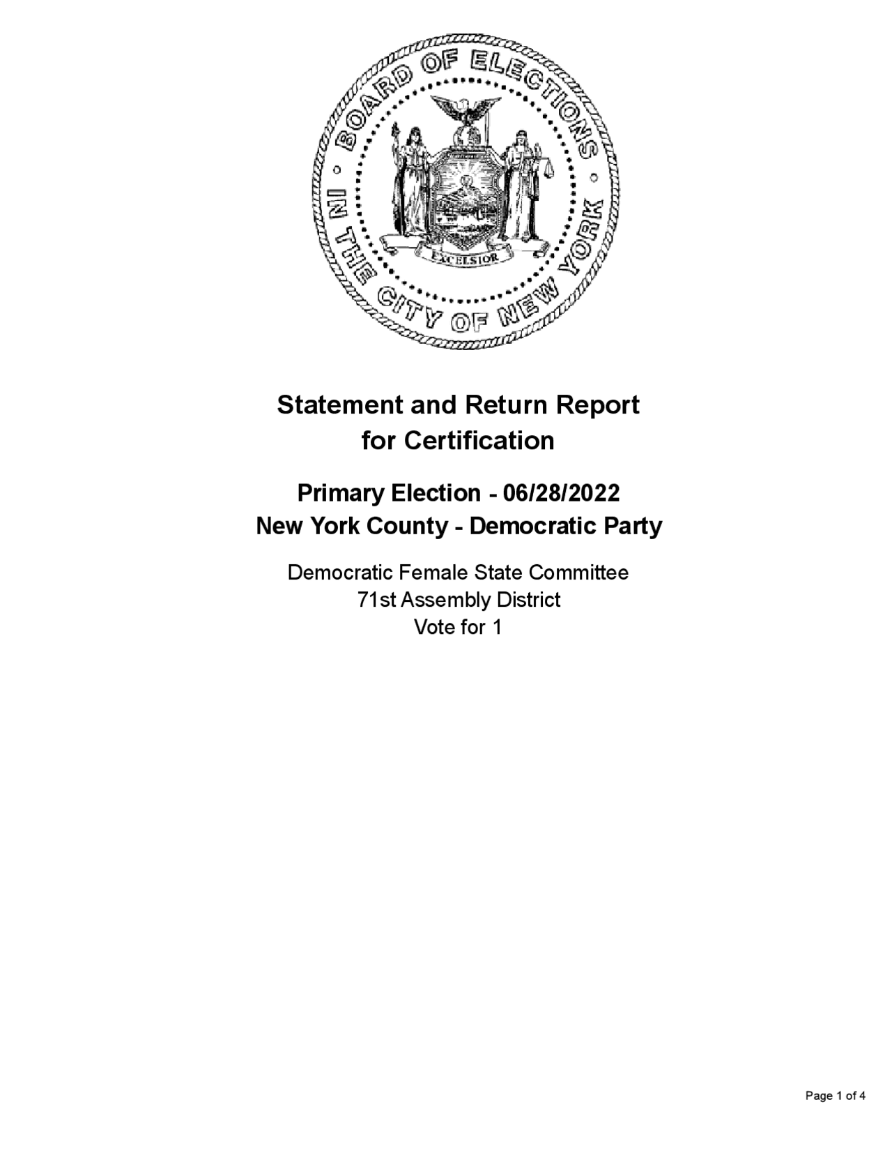 Statement And Return Report For Certification Exercises Political