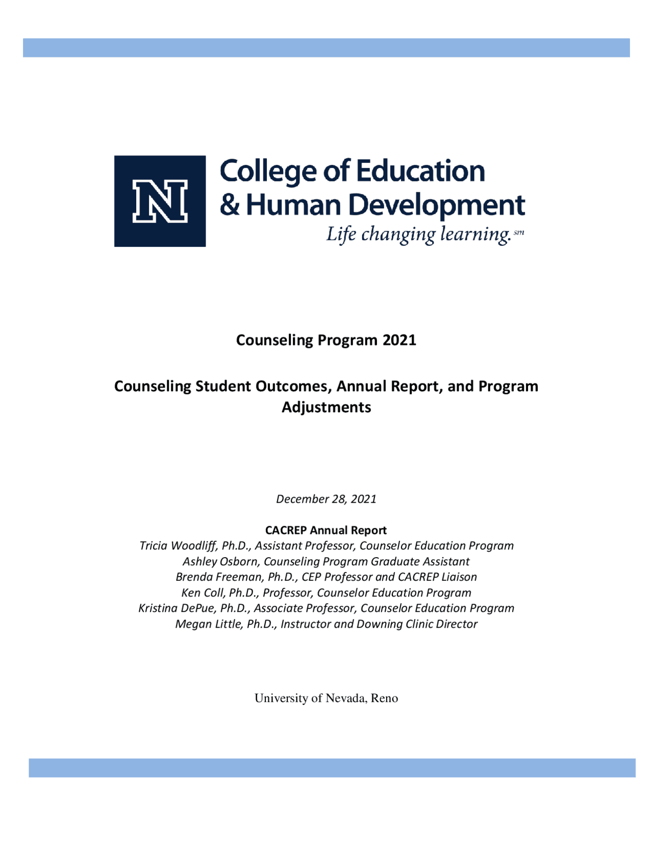 CACREP Annual Report.pdf | Slides Dynamics | Docsity