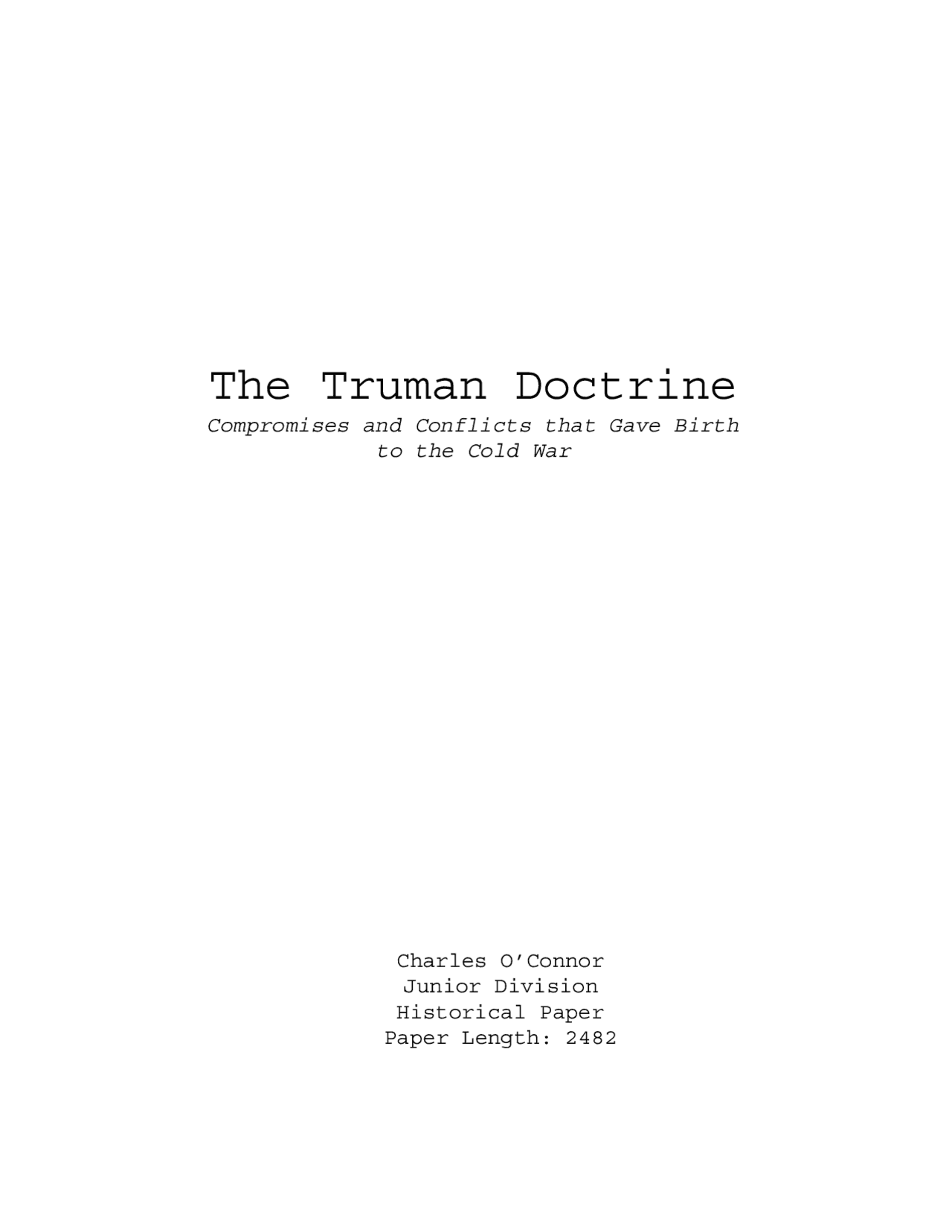 The Truman Doctrine | Summaries History | Docsity