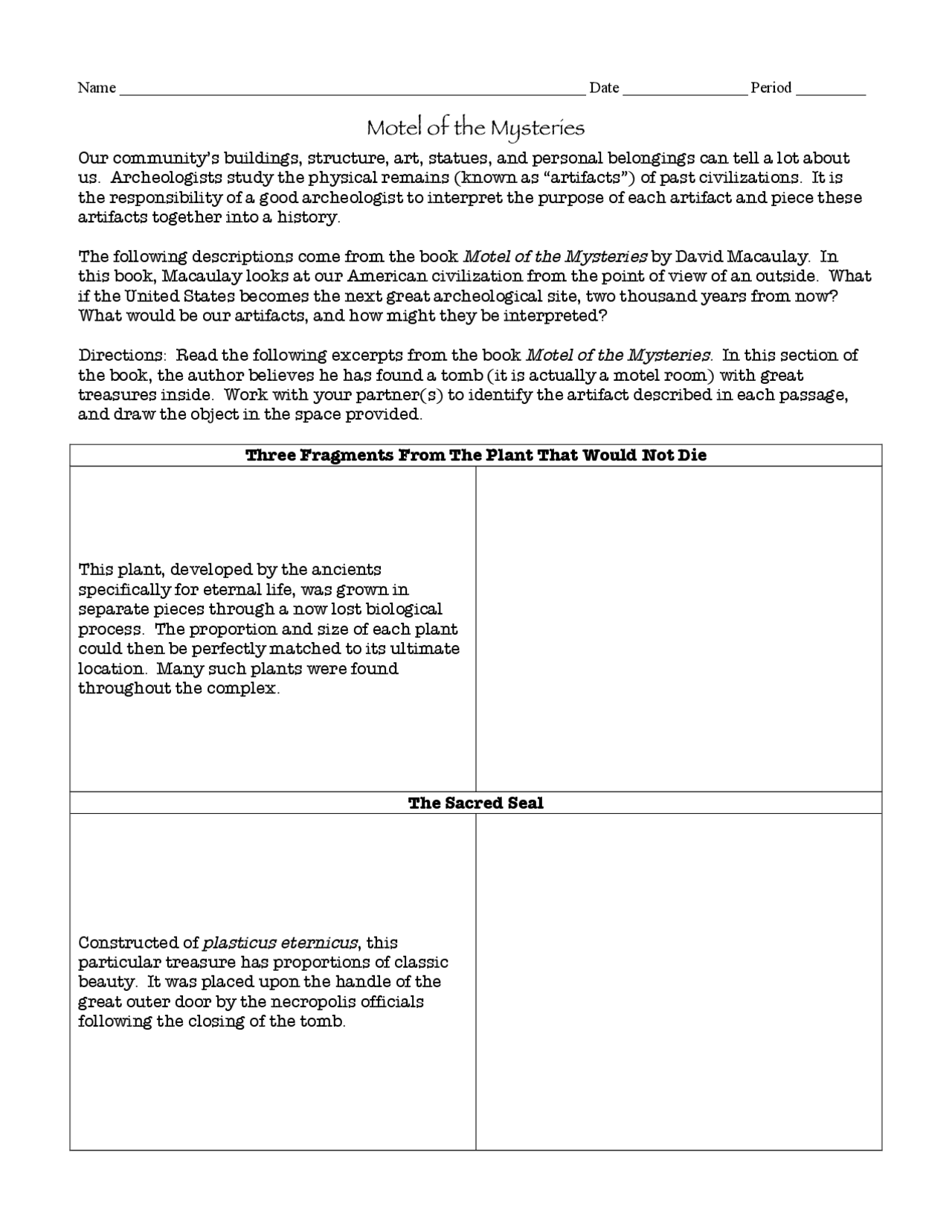 Motel of the Mysteries: Archeological Interpretation of Modern ...