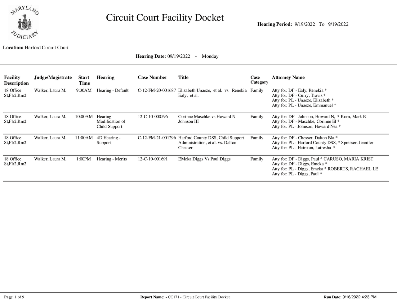 Circuit Court Facility Docket | Lecture notes Judicial Systems | Docsity