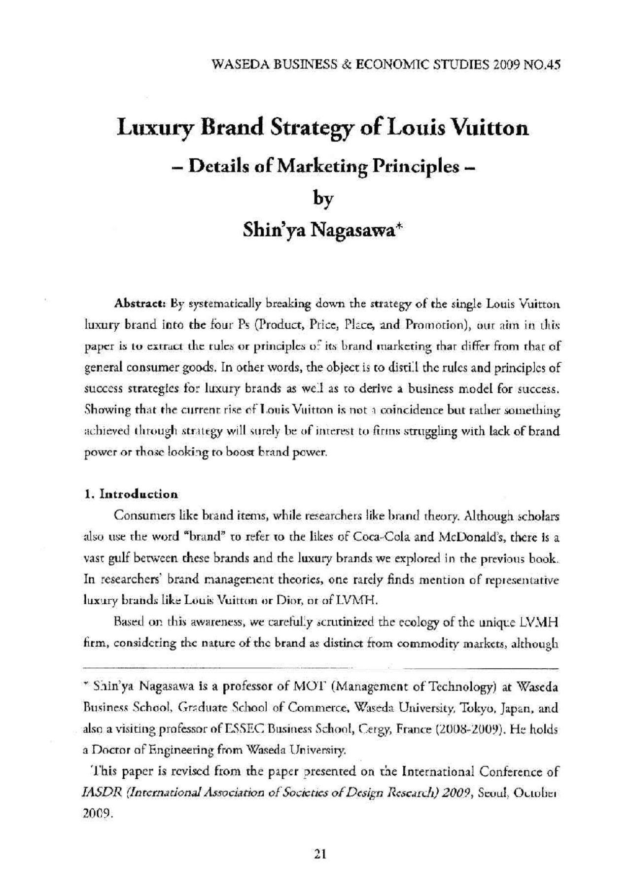 Luxury Brand Strategy of Louis Vuitton | Lecture notes Business | Docsity