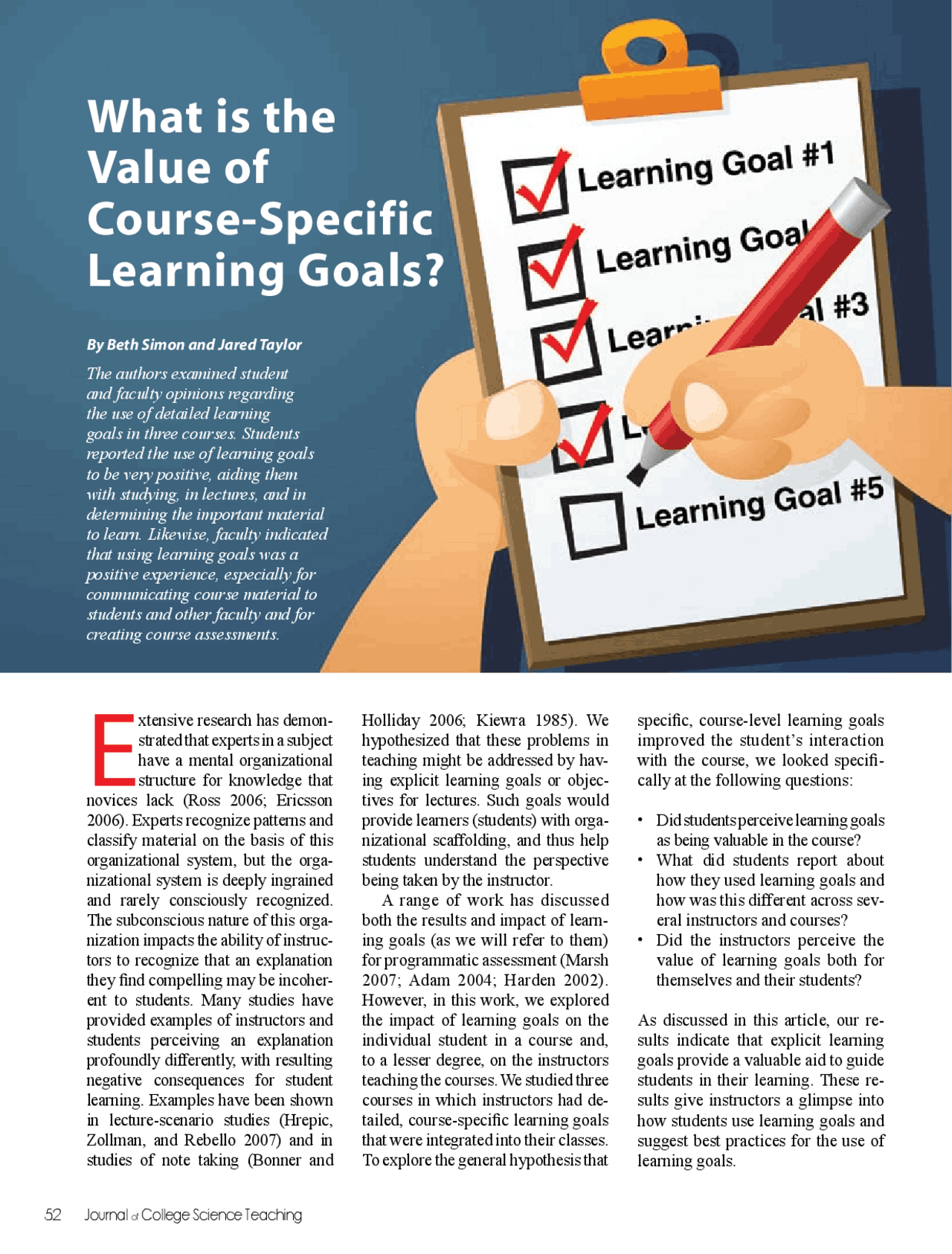 What Is The Value Of Course Specific Learning Goals Slides