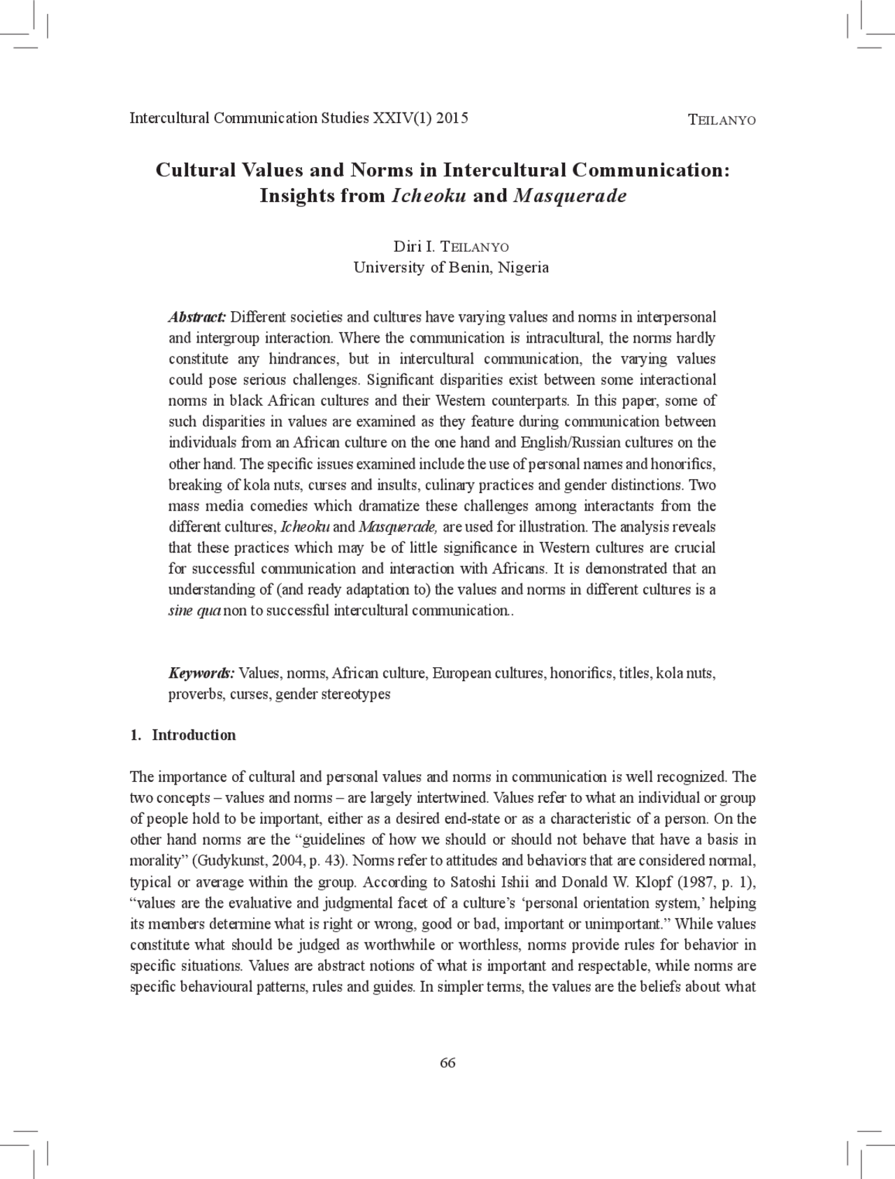 Cultural Values and Norms in Intercultural Communication | Schemes and ...