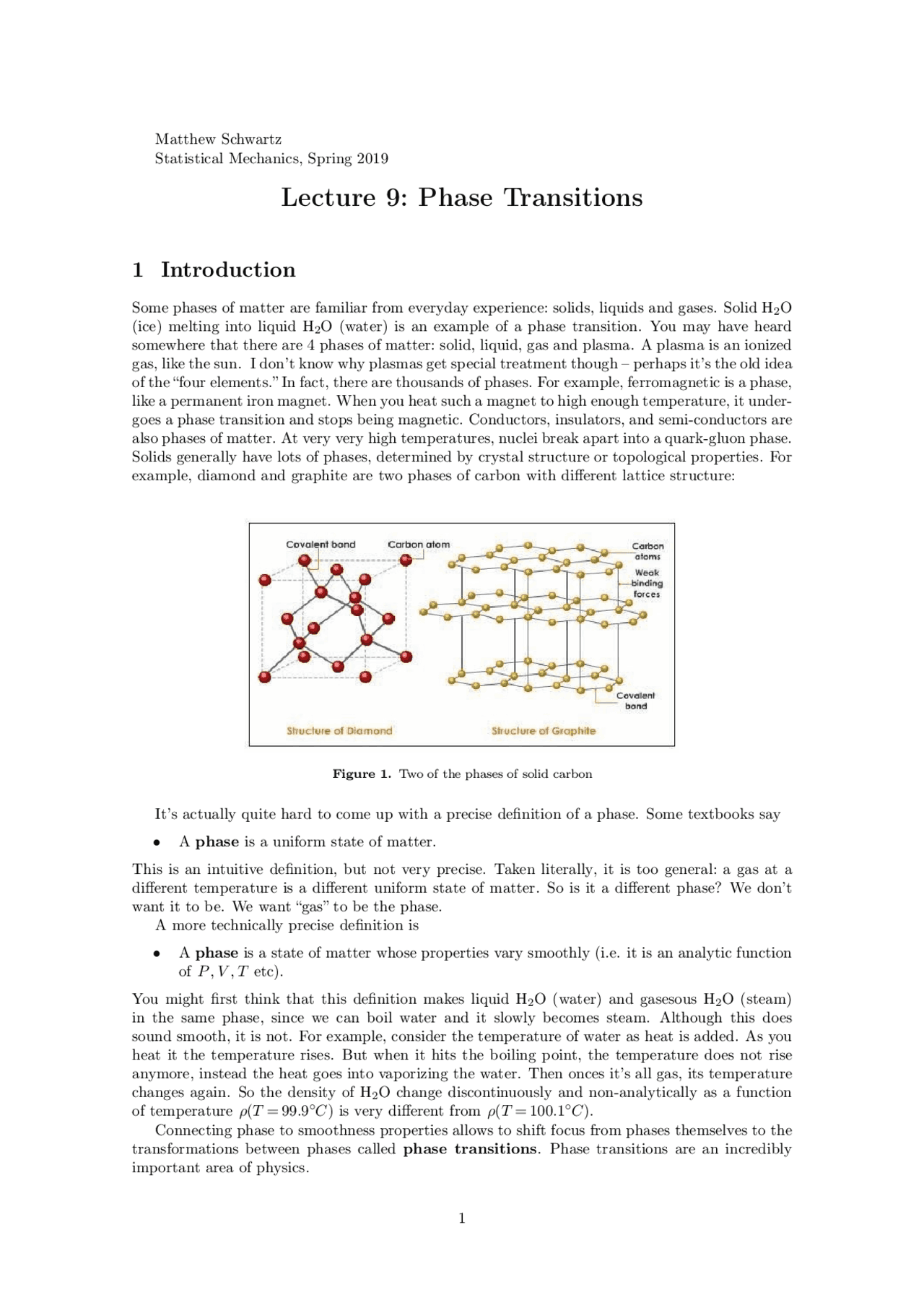 Lecture 9 Phase Transitions Lecture Notes Law Docsity