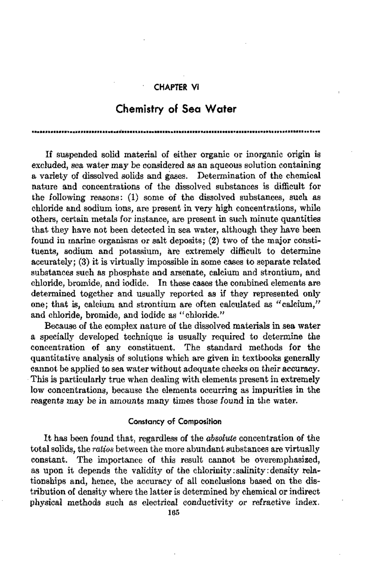 Chemistry of Sea water | Schemes and Mind Maps Chemistry | Docsity