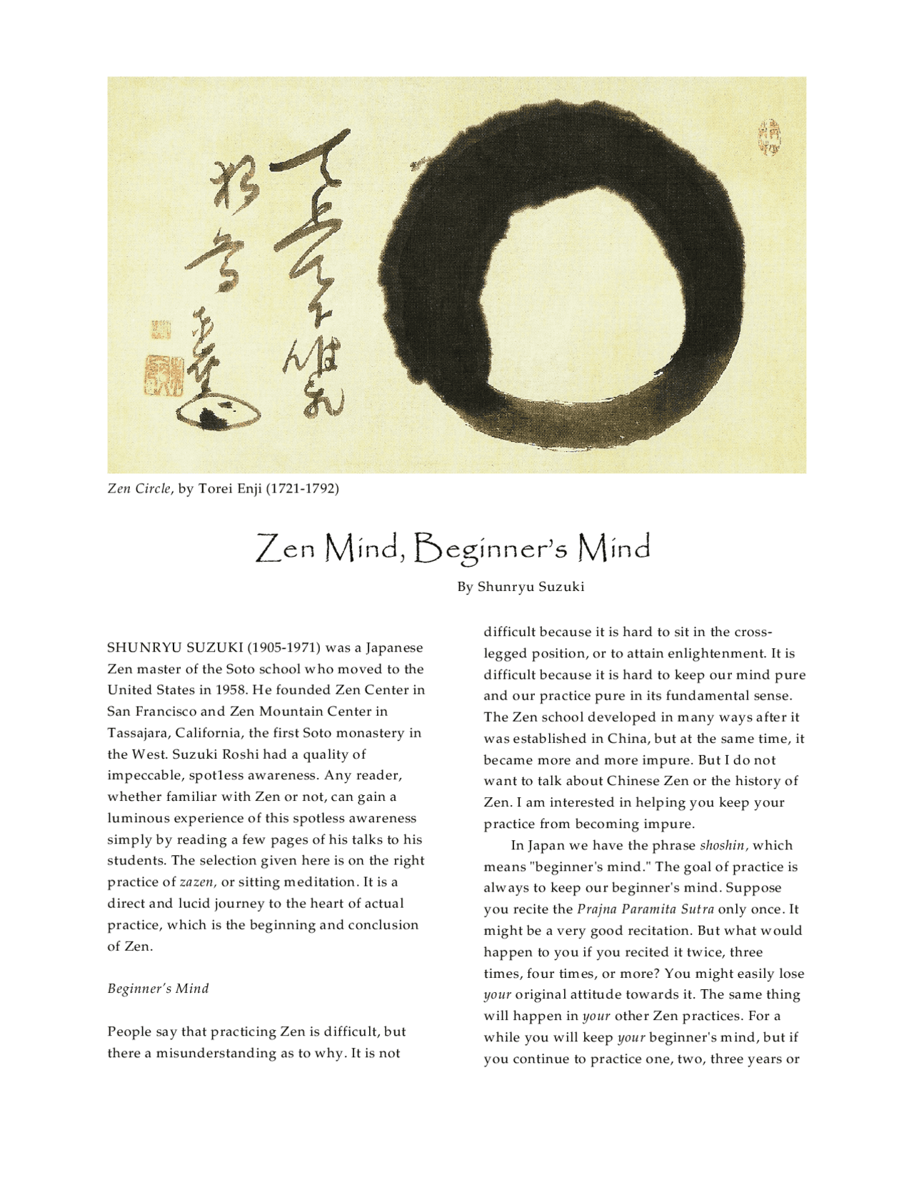 Zen Mind, Beginner's Mind: A Guide to Zazen Meditation | Exercises ...