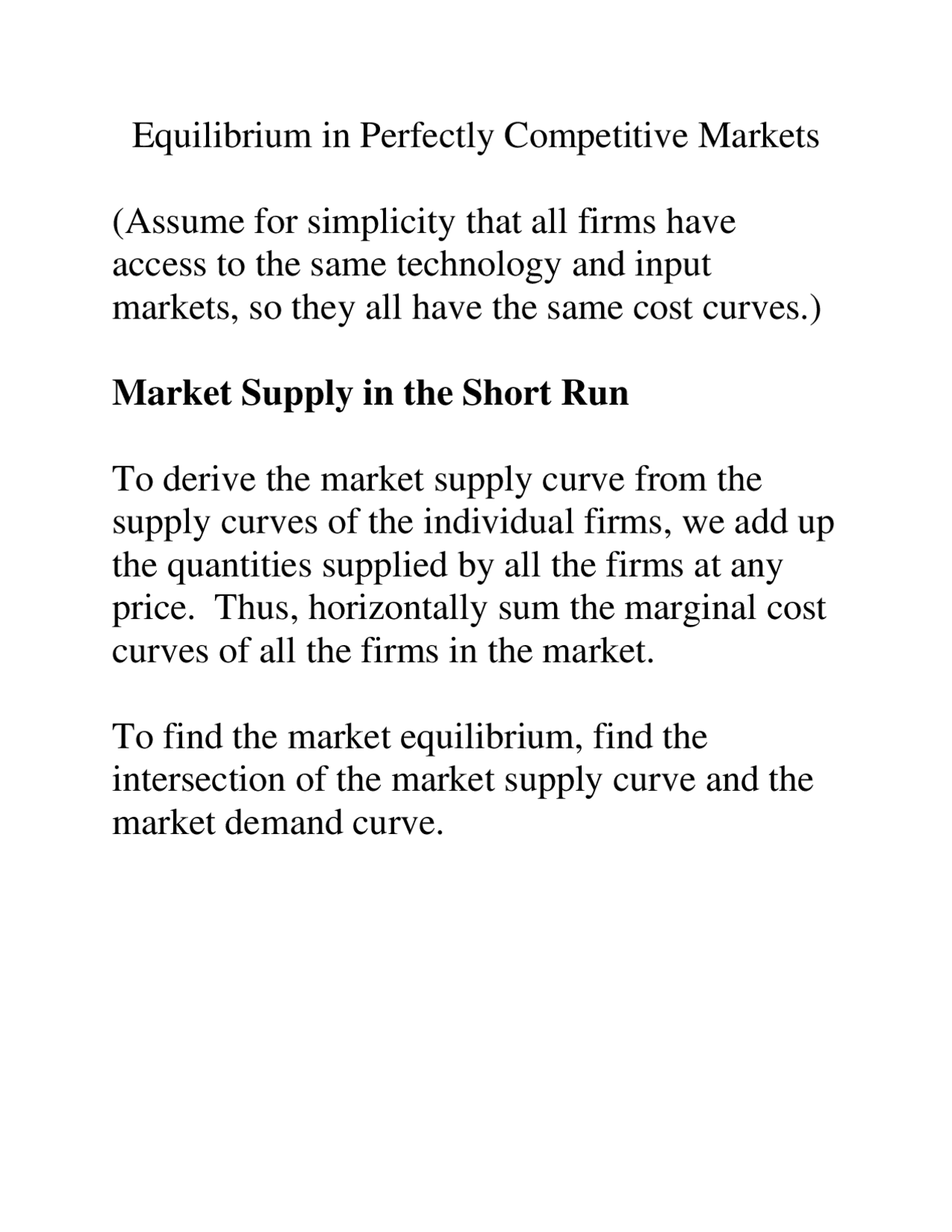 Equilibrium in Perfectly Competitive Markets | Schemes and Mind Maps ...