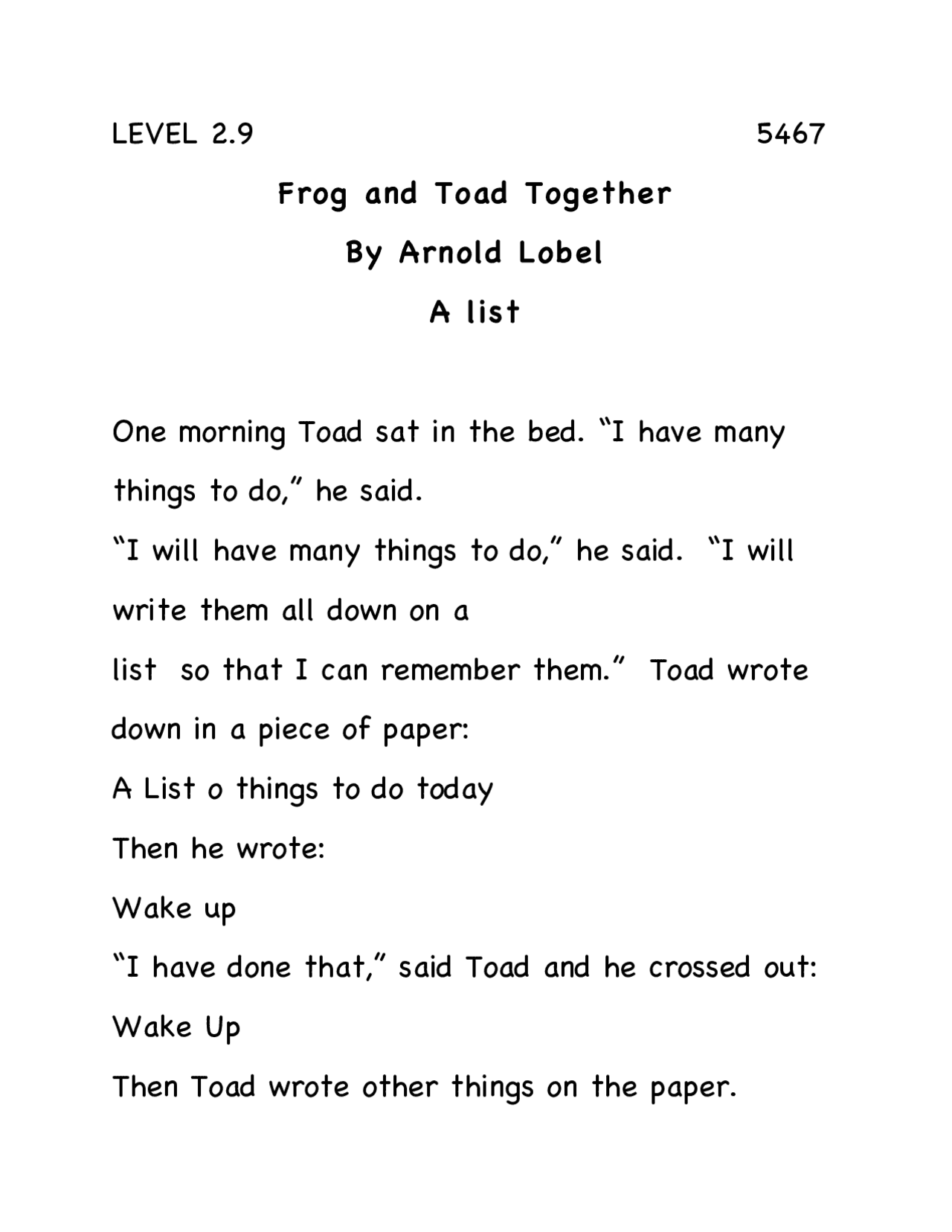 Frog And Toad Together Lecture Notes Piano Docsity