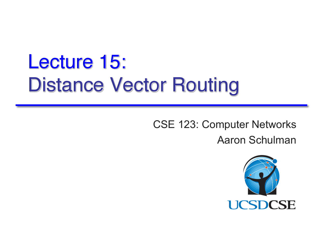 Lecture 15 Distance Vector Routing Lecture Notes Computer Networks 3254