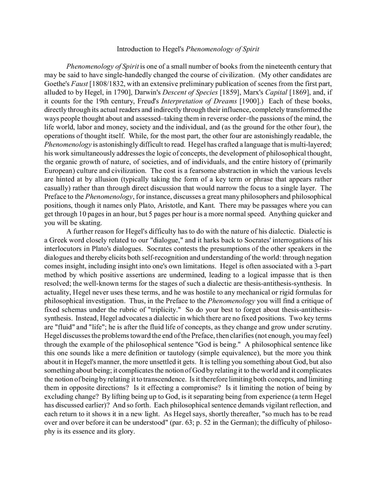Introduction To Hegels Phenomenology Of Spirit Slides Logic Docsity