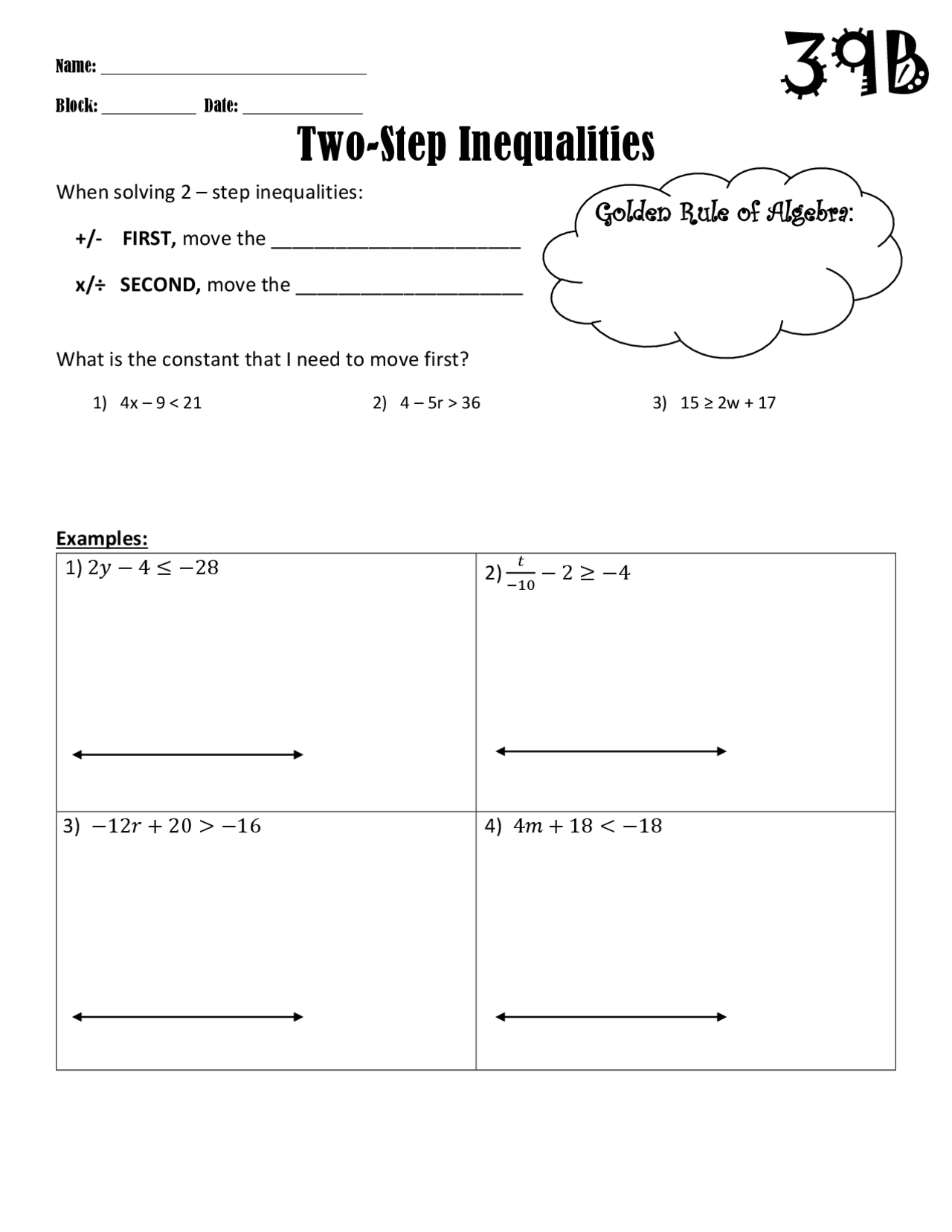 Two-Step Inequalities: Practice Problems and Solutions | Exercises ...