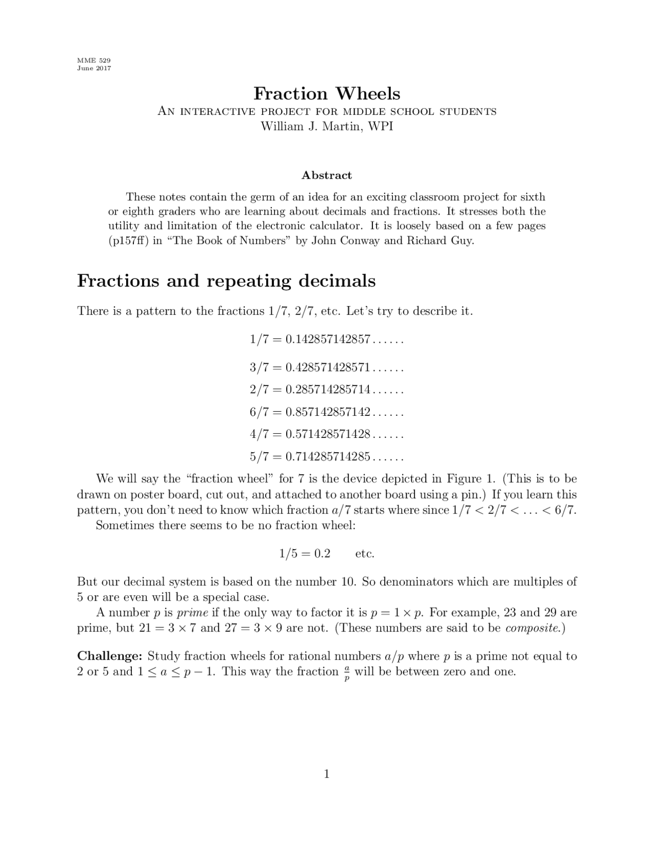 Fraction Wheels Fractions and repeating decimals | Exams Elementary ...