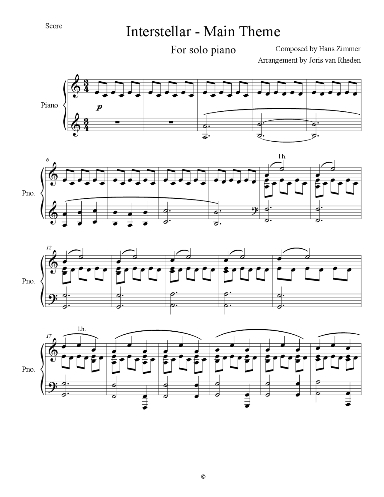 Interstellar - Main Theme | Slides Piano | Docsity