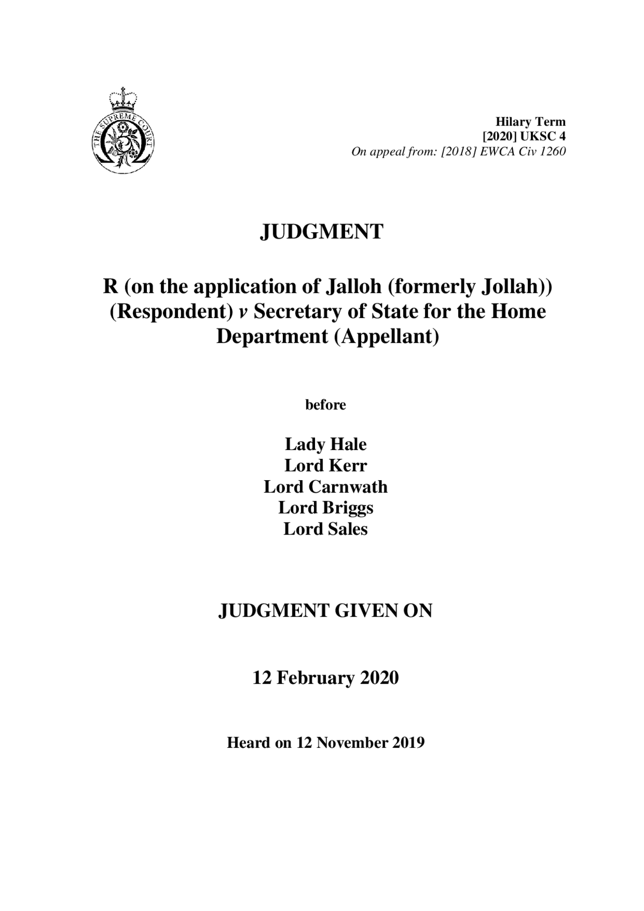 uksc-2018-0137-judgment.pdf | Exercises Law | Docsity