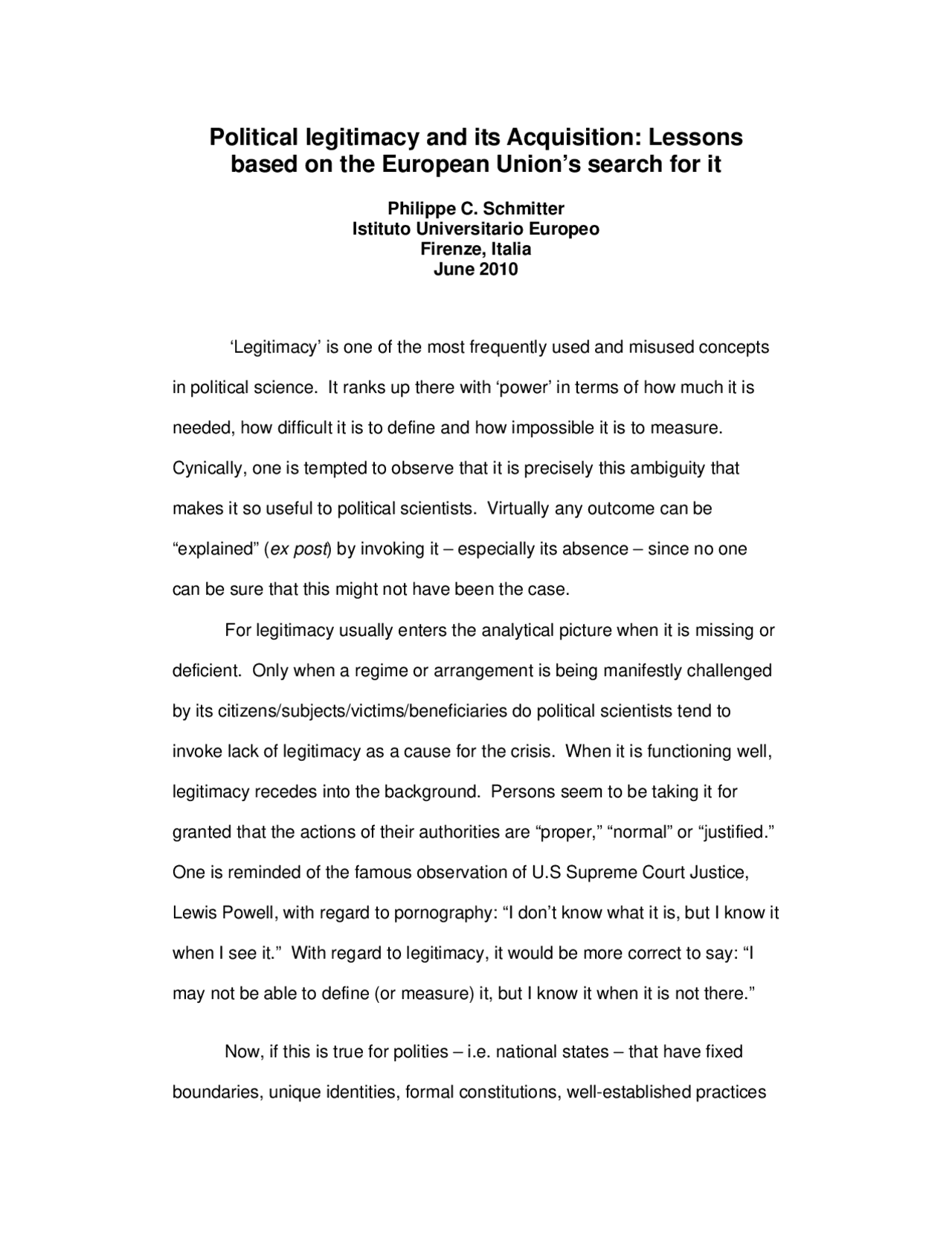 Political legitimacy and its Acquisition | Lecture notes Political ...