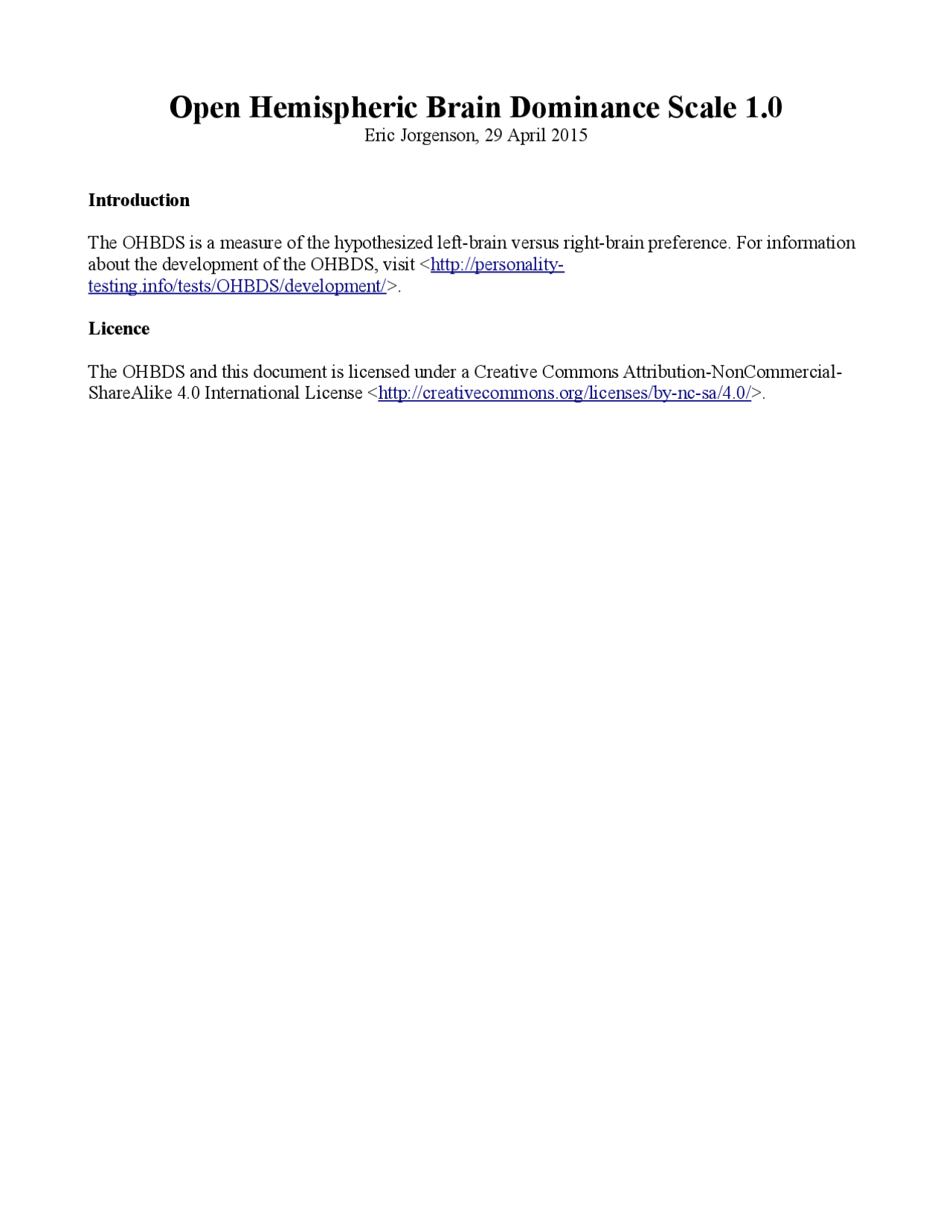 Open Hemispheric Brain Dominance Scale 1.0 | Summaries Mathematics ...