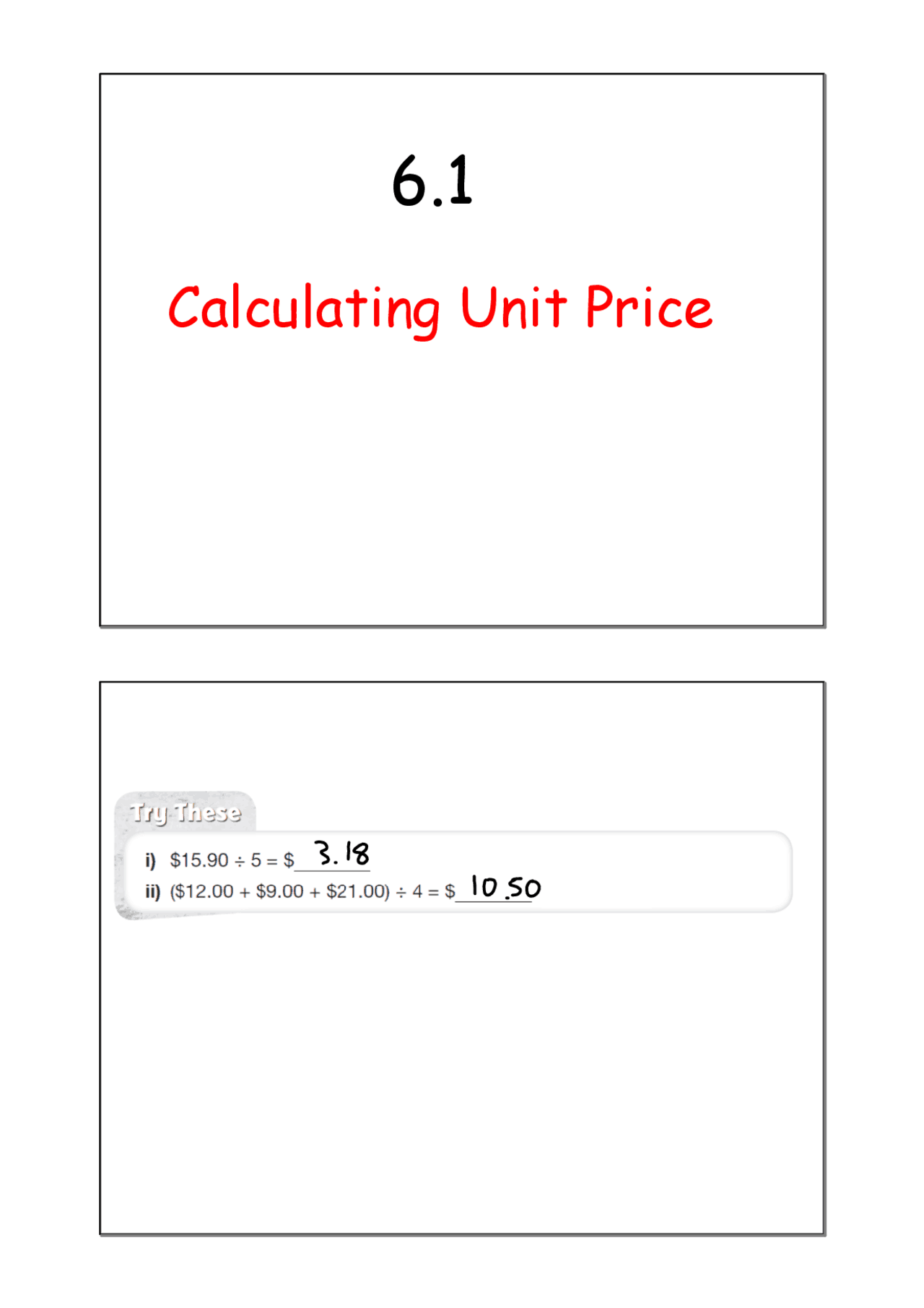 Calculating Unit Price | Exams Quantitative Techniques | Docsity