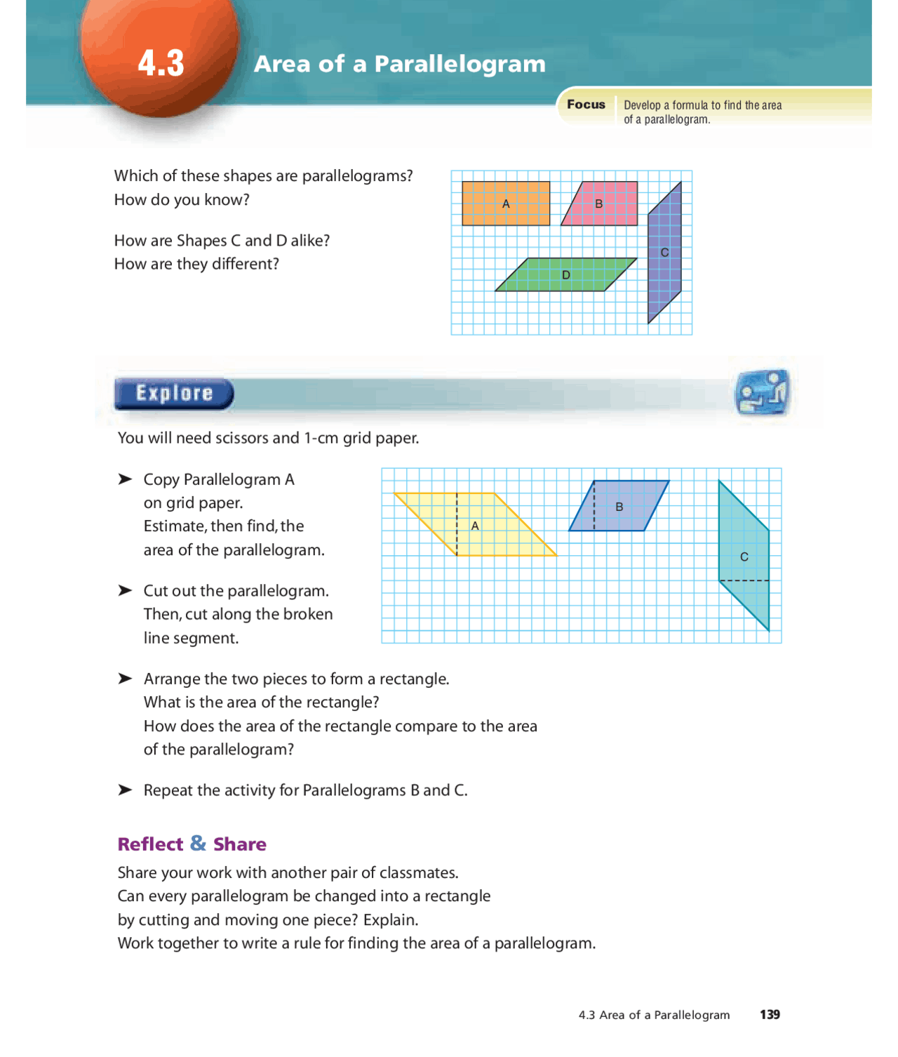 Area of a Parallelogram | Study notes Geometry | Docsity