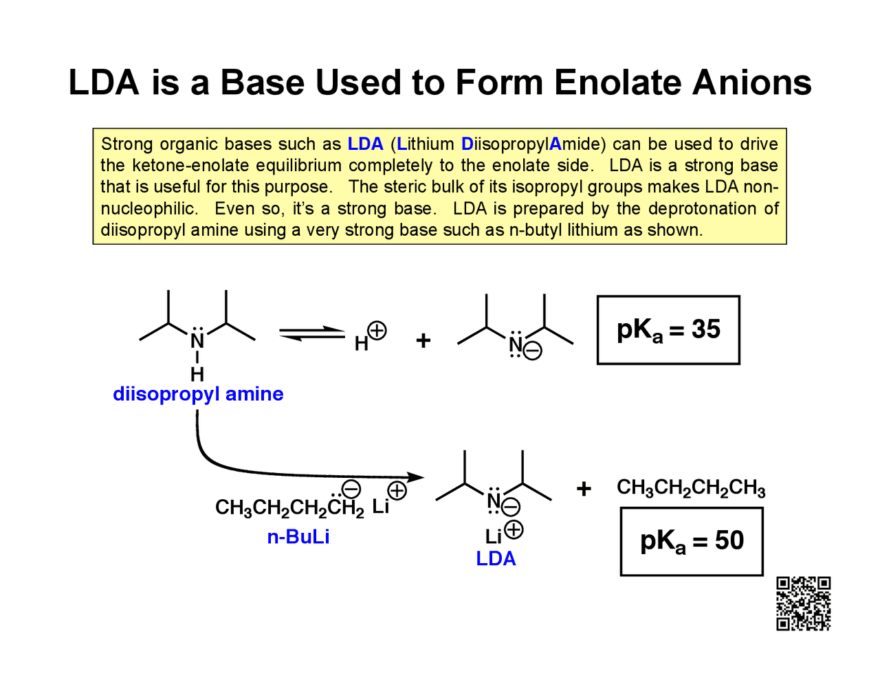 LDA is a Base Used to Form Enolate Anions | Slides Organic Chemistry ...
