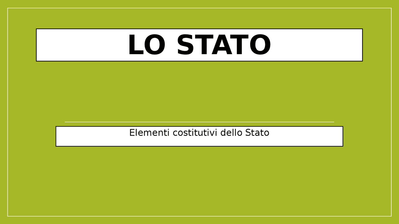 Lo Stato: Elementi Costitutivi e Funzioni | Slide di Diritto | Docsity