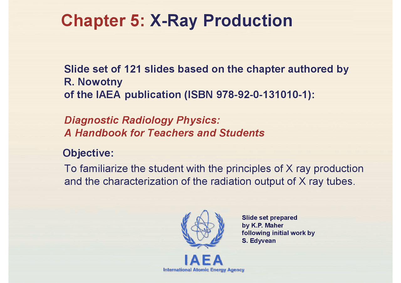 Chapter 5: X-Ray Production | Slides Radiology | Docsity