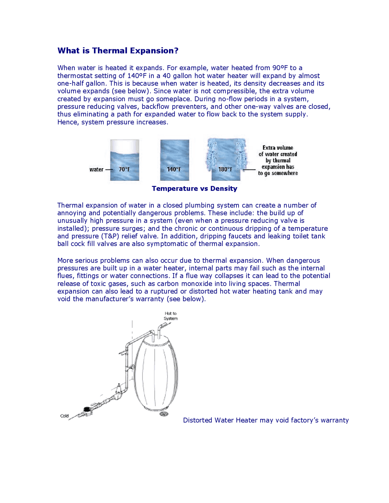 Water Thermal Expansion | Exams Construction | Docsity
