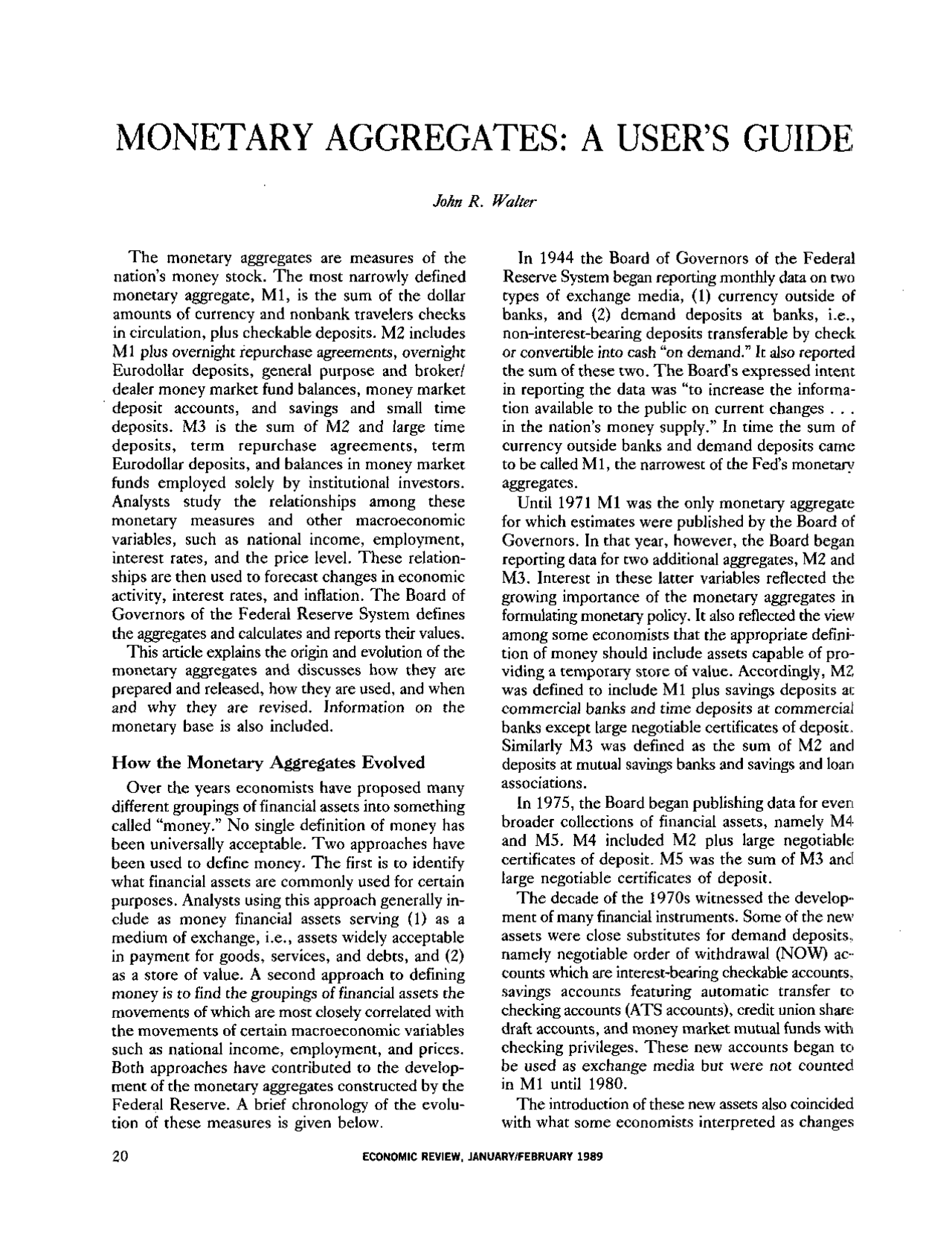 Monetary Aggregates Schemes And Mind Maps Statistics Docsity
