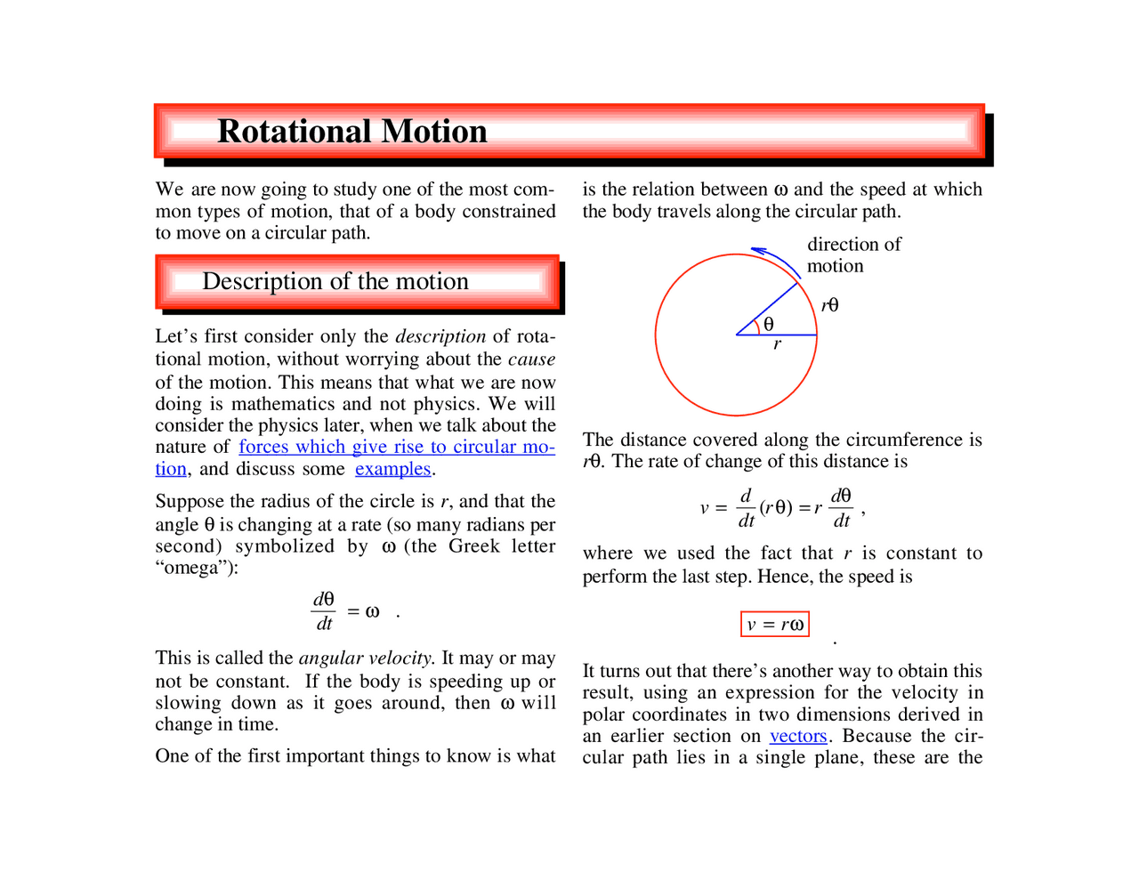 Rotational Motion | Study notes Physics | Docsity