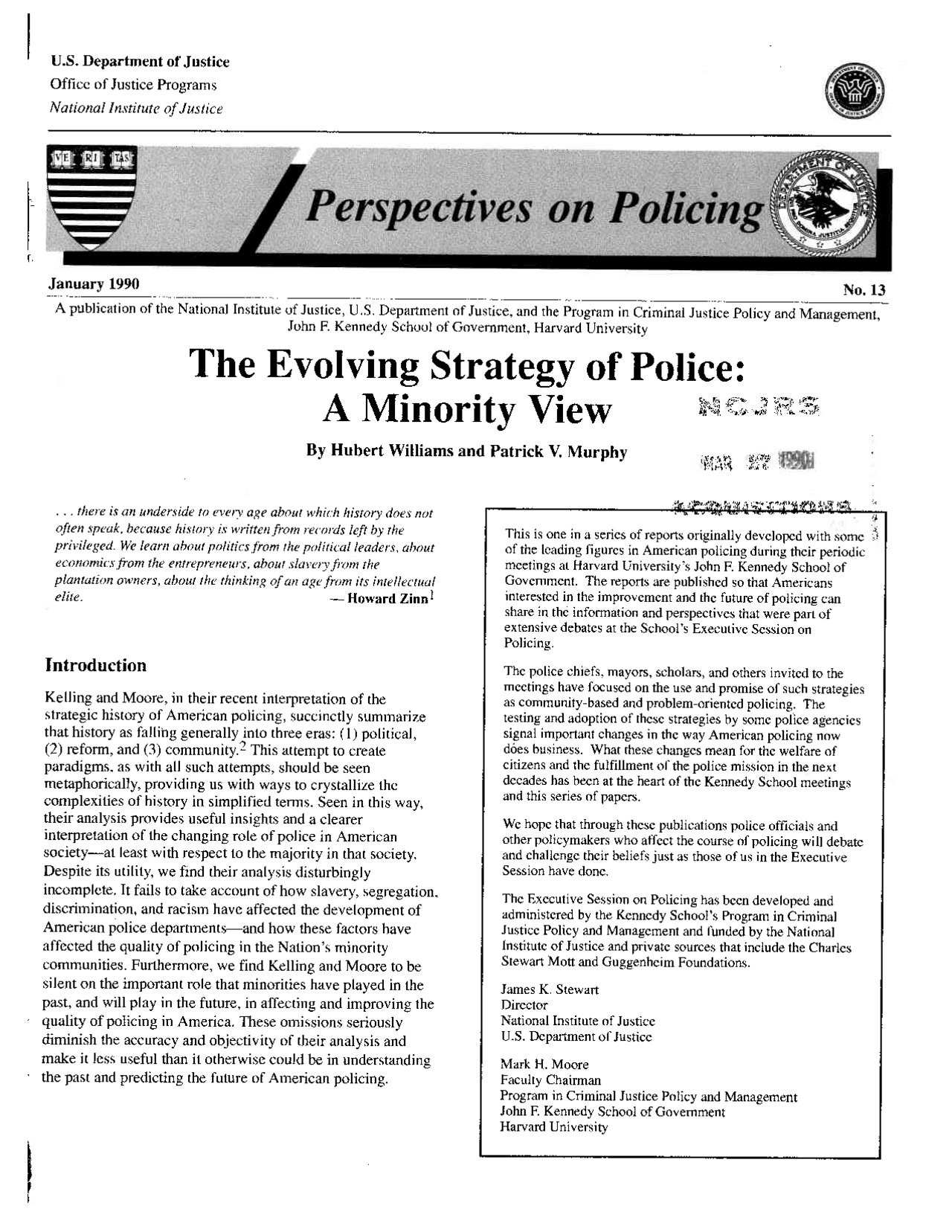 The Evolving Strategy of Police: A Minority View | Summaries Law | Docsity
