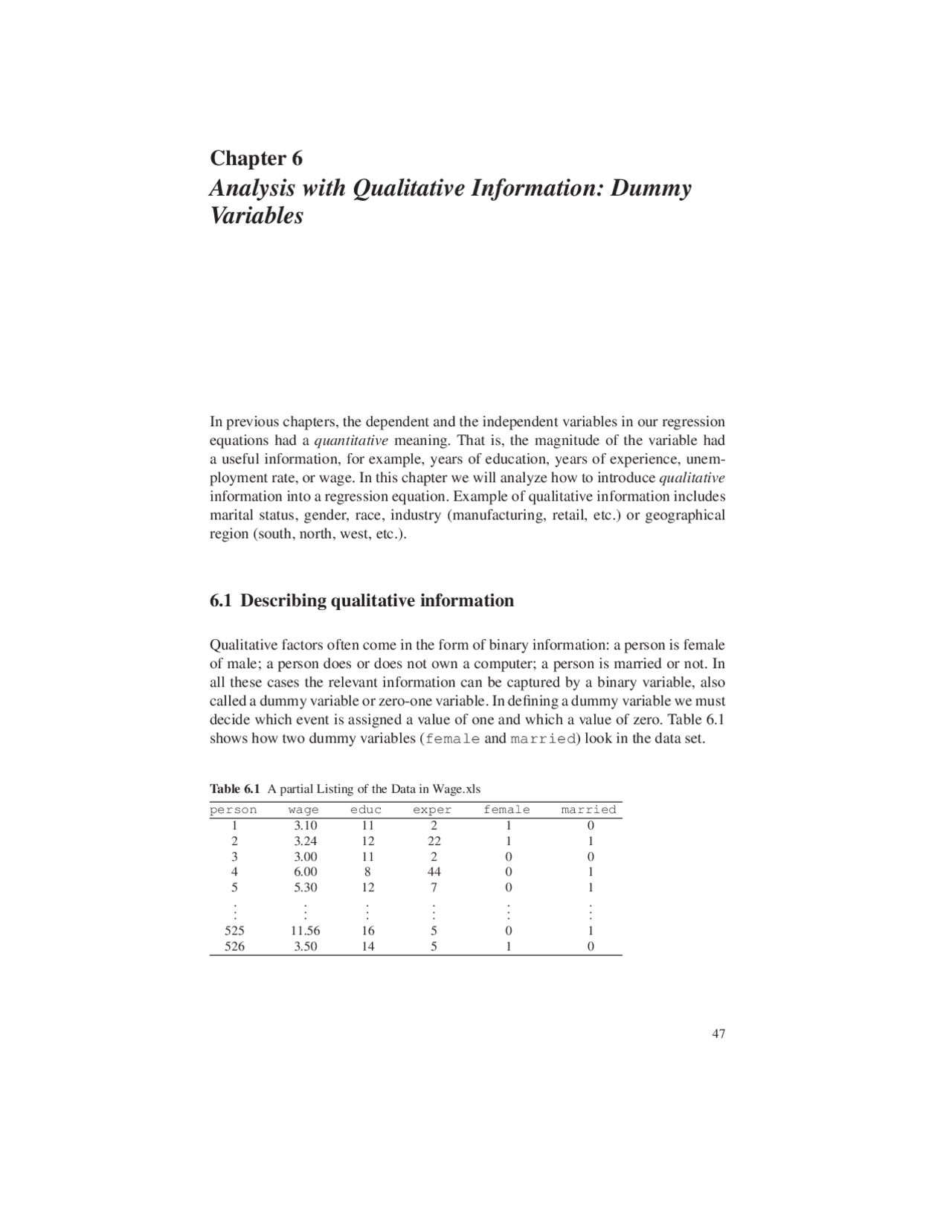 Analysis With Qualitative Information Dummy Variables Exams