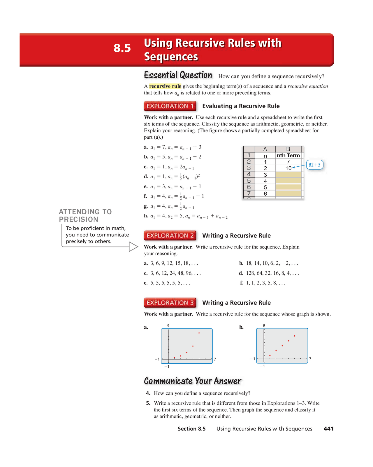 Using Recursive Rules with Sequences 8.5 | Lecture notes Reasoning ...